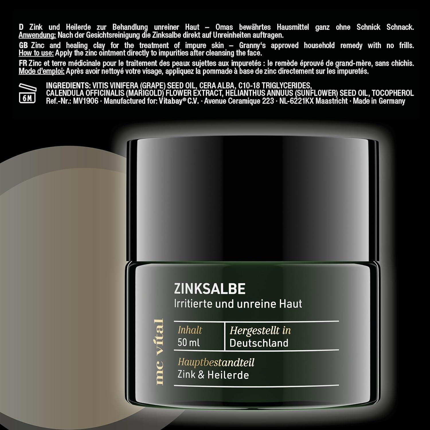 McVital Zinc Ointment with Tea Tree Oil - 150ml Set for Impure Skin ...