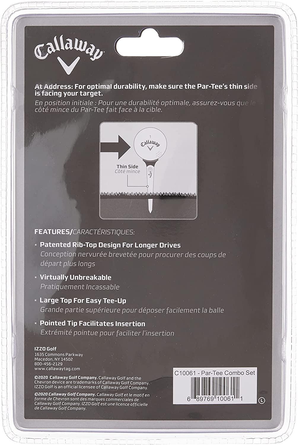 Callaway Par-Tee Plastic Golf Tees - White (4 Pack)