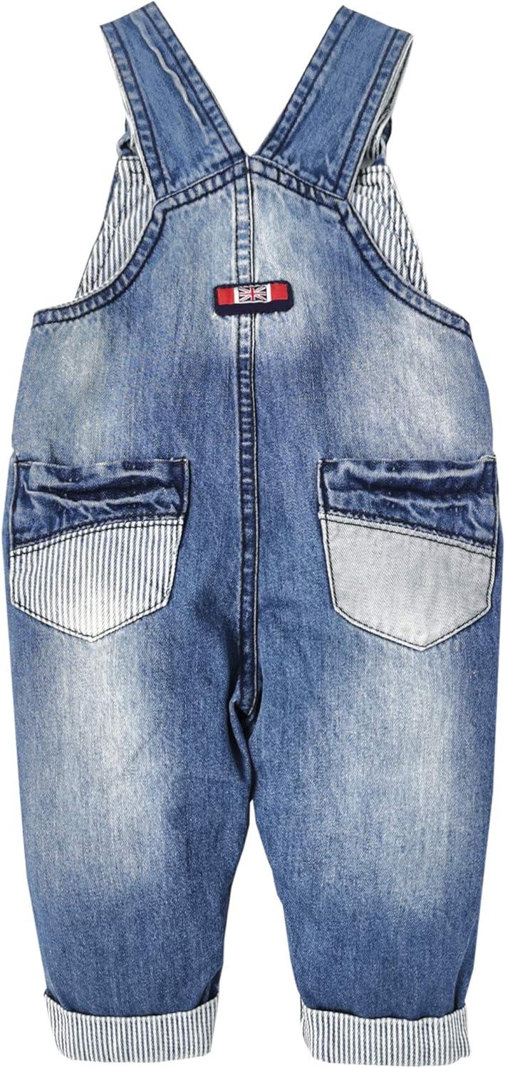 KIDSCOOL SPACE Flower Embroidered Denim Overalls for Baby & Little ...
