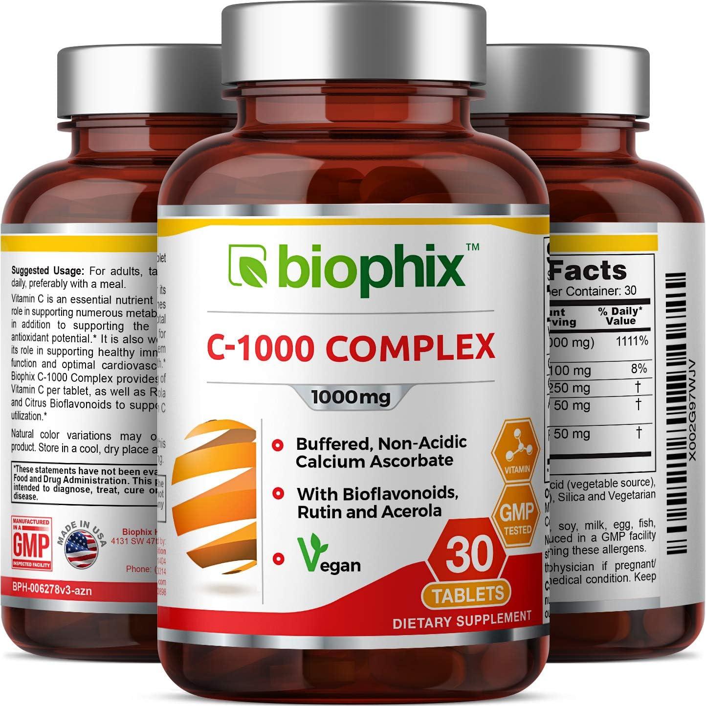 Biophix Vitamin C-1000mg Complex - Vegan with Calcium, Citrus ...