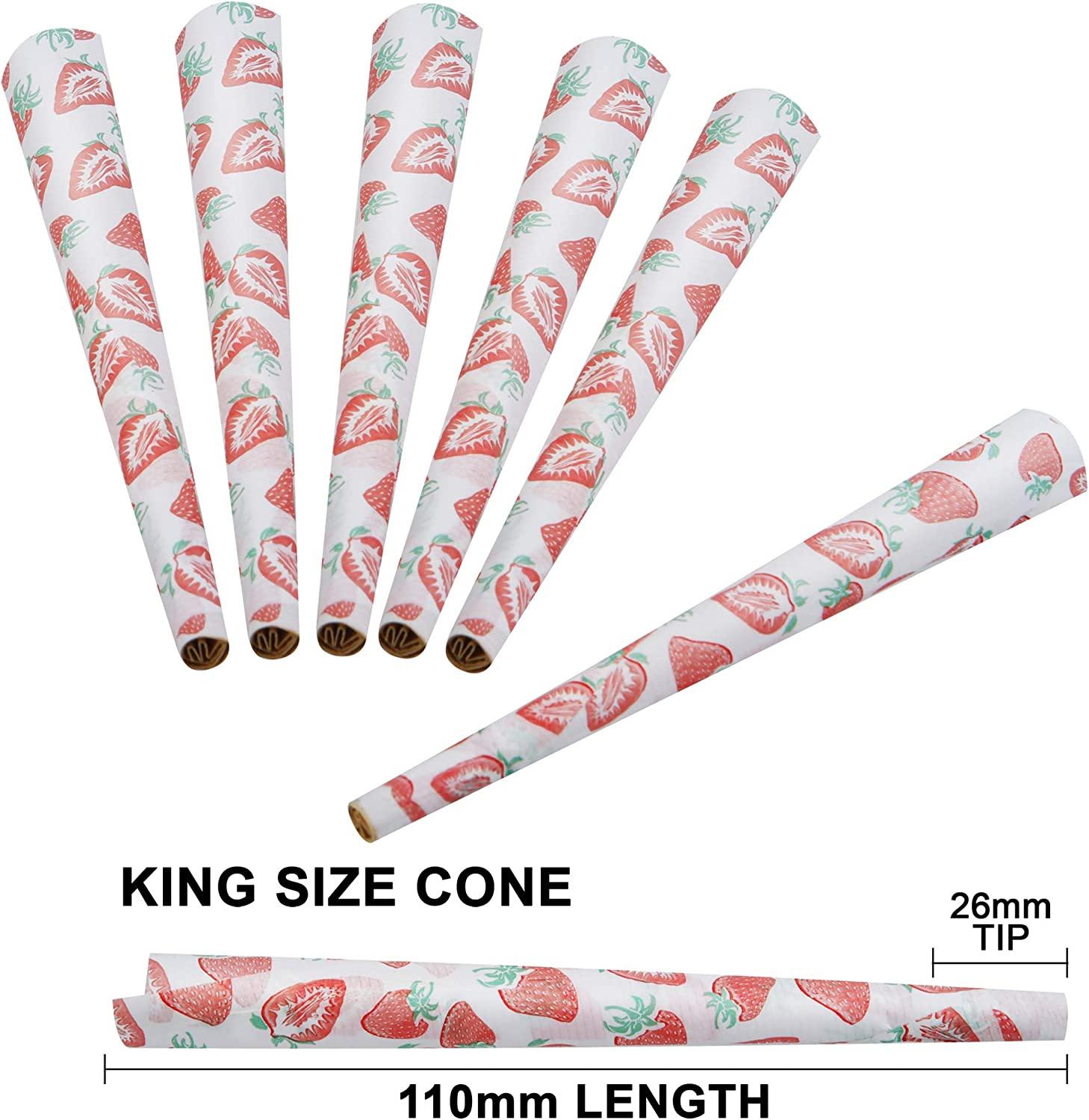 Ornate Ocean Flavored Pre-Rolled Cones 50 Pack Strawberry Flavor - King Size Cones with Tips and ...