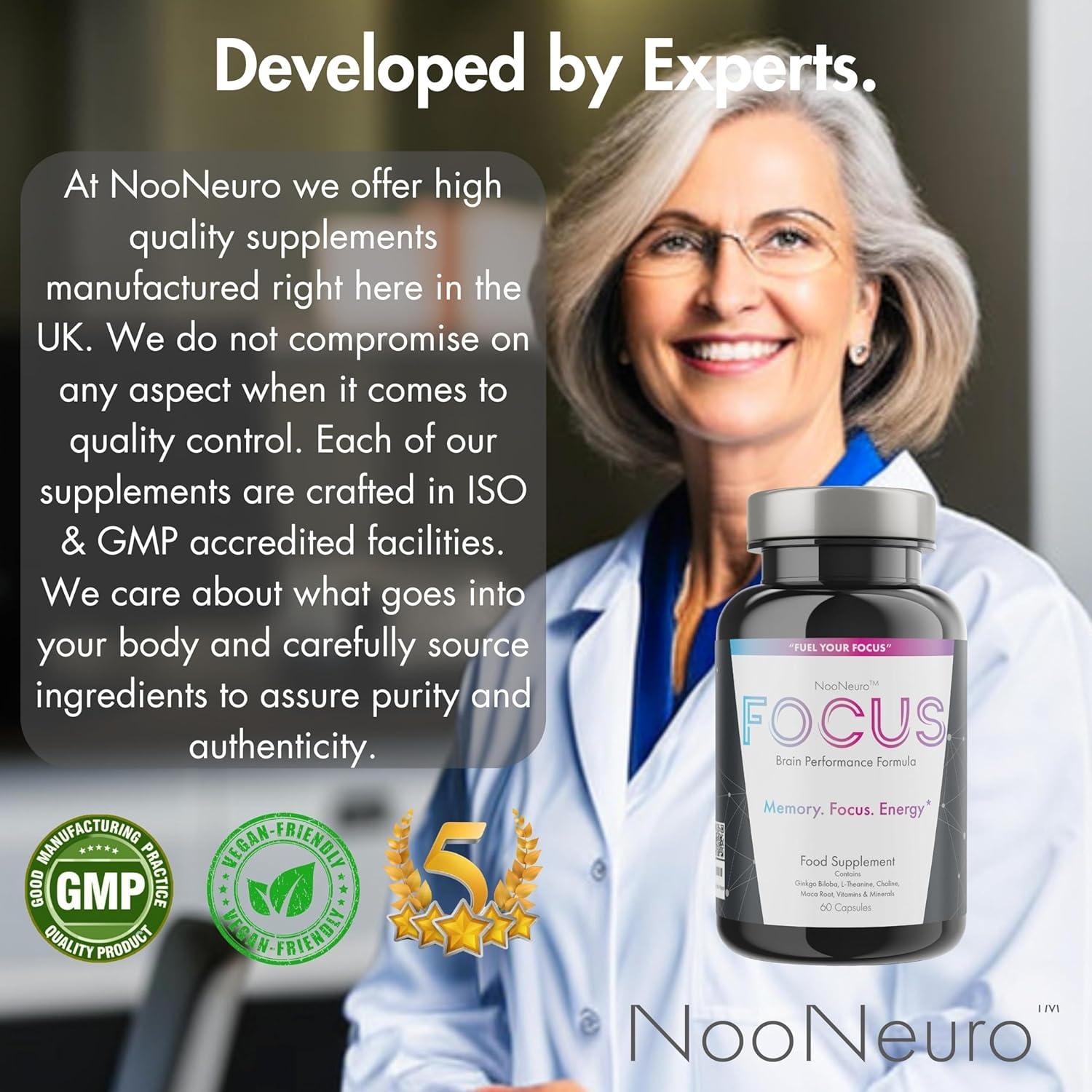 NooNeuro Focus Alpha Brain Cognitive Performance Supplement - Enhance ...