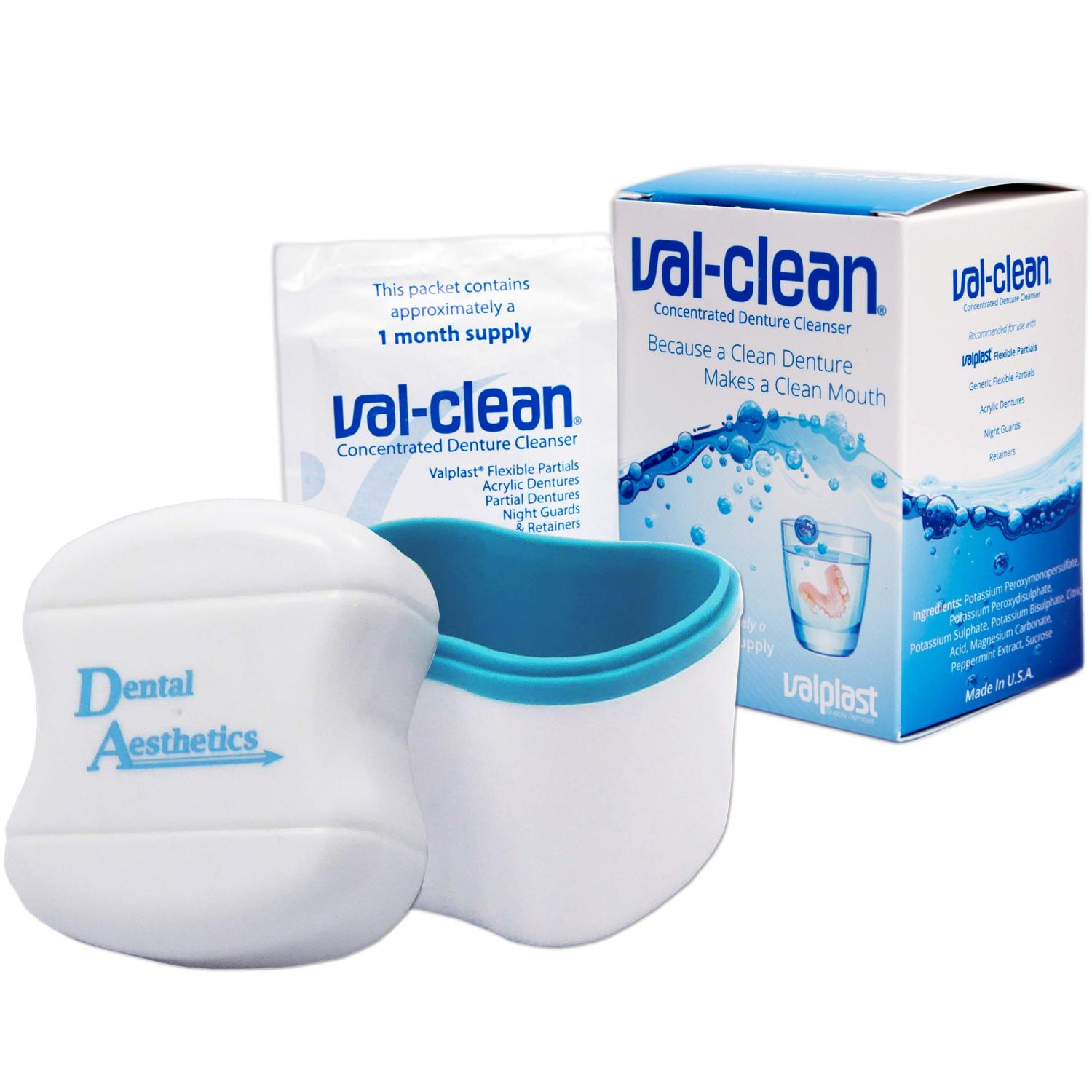 Val-Clean Denture Cleaner Sachets & Denture Bath - 12 Sachets | Valplast Flexible Denture ...