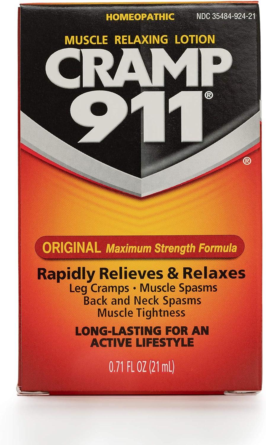 Cramp 911 Muscle Relaxer Pain Relief Cream - Roll-on Lotion 0.71 oz ...