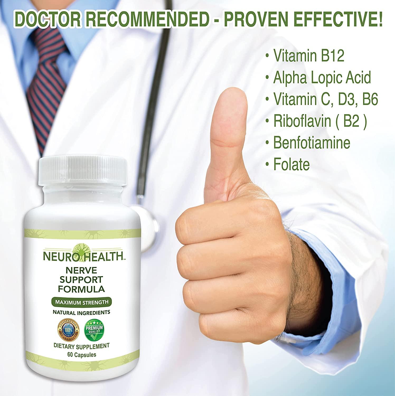 Neuro Health Nerve Support Formula with B12 and Alpha Lipoic Acid ...