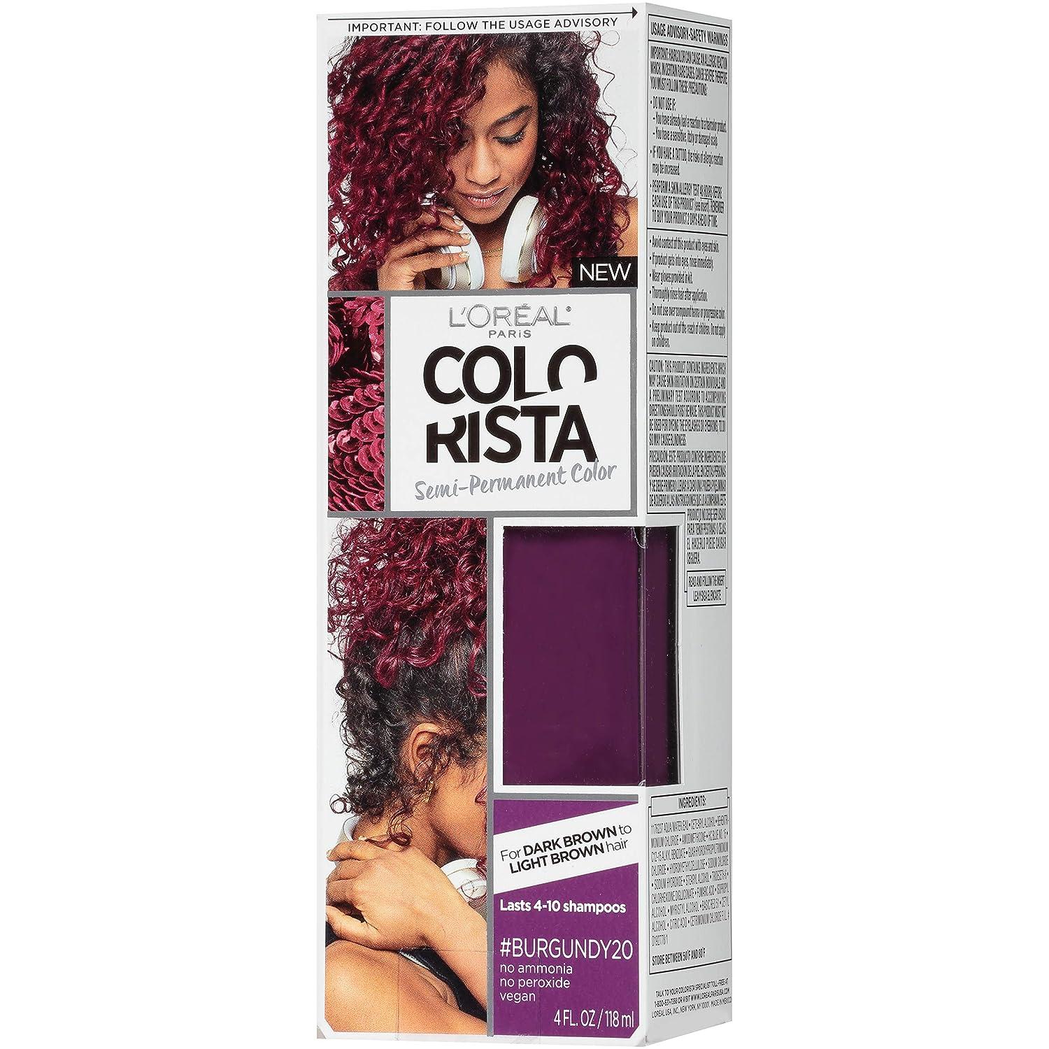 L'Oreal Paris Colorista Burgundy Semi-Permanent Hair Color for ...
