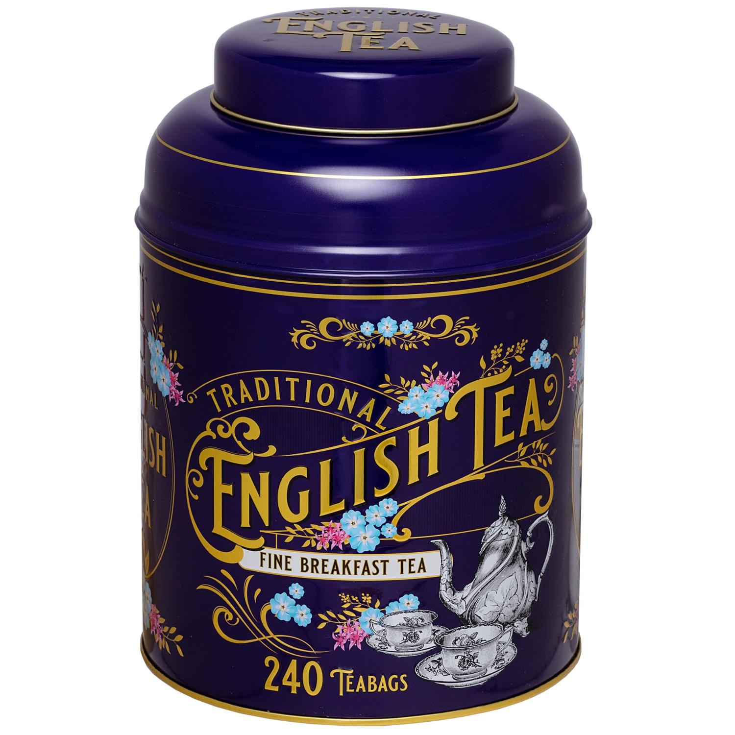 New English Teas Vintage Victorian Tea Tin in Purple with 240 English ...