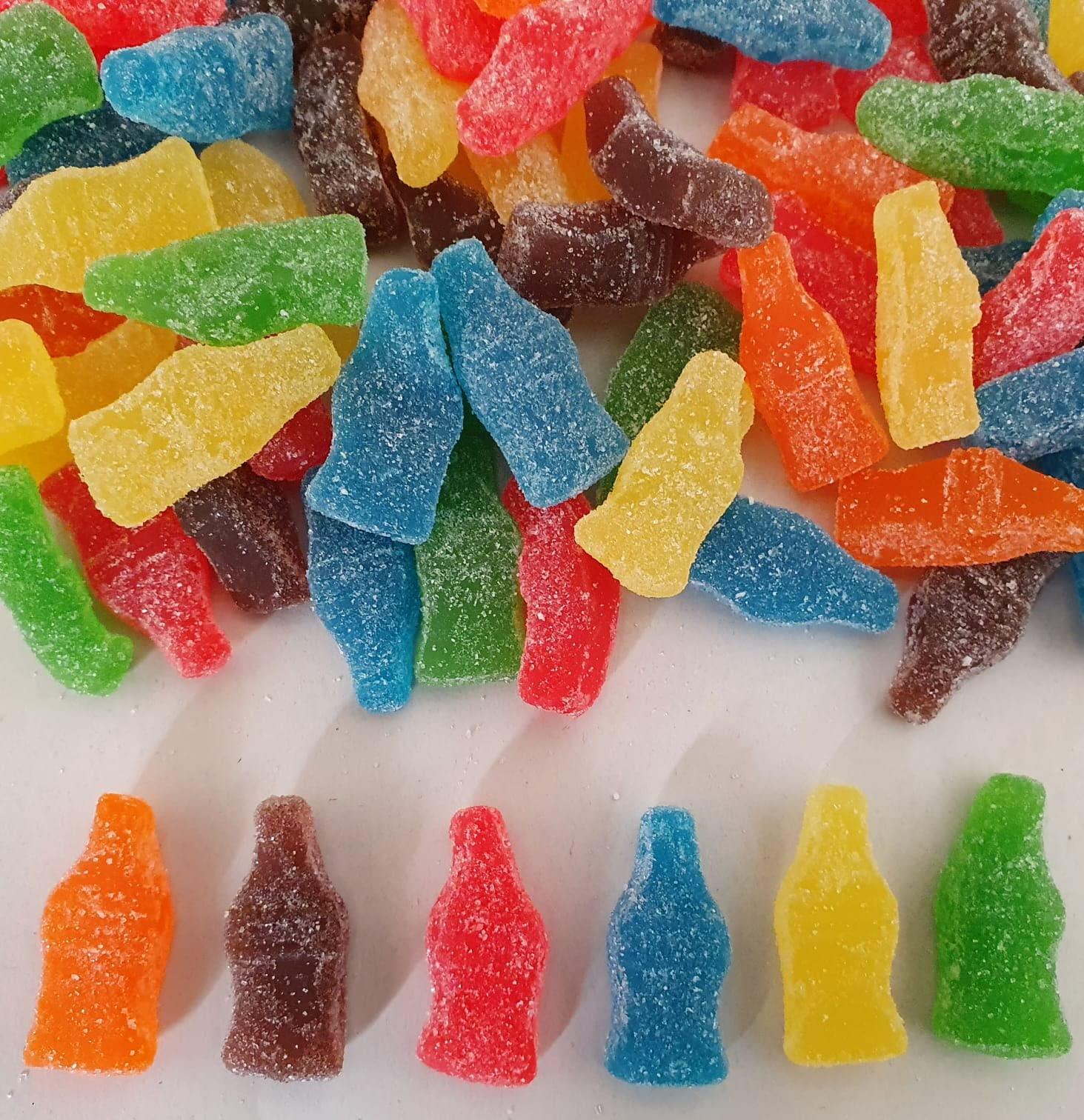Fizzy Sweets Mini Fruity Flavour Bottles Assorted Colours HALAL (200g ...