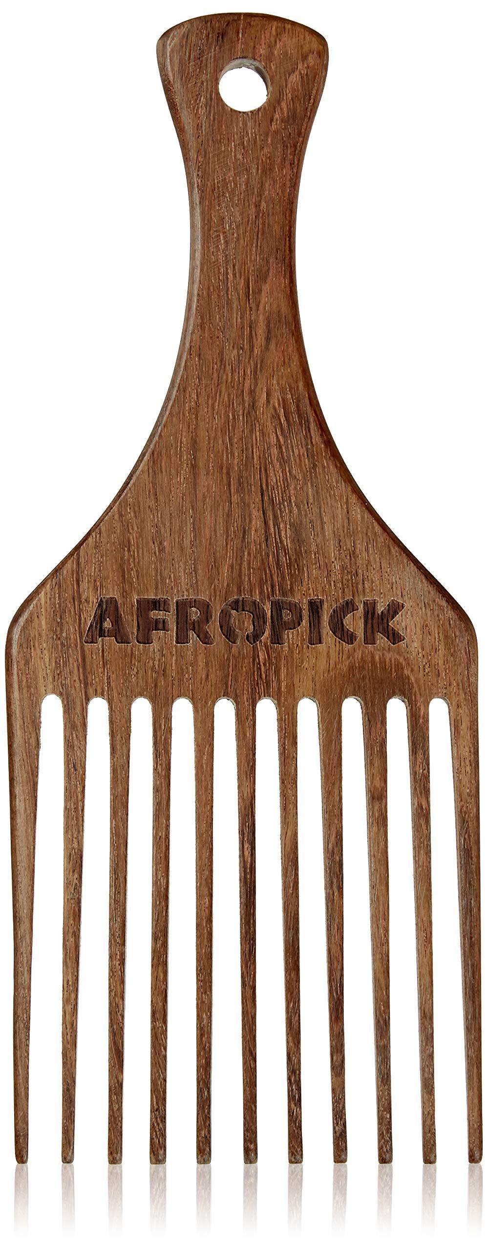 Wooden Afro Pick for Natural Curly Hair - Handcrafted African Design ...