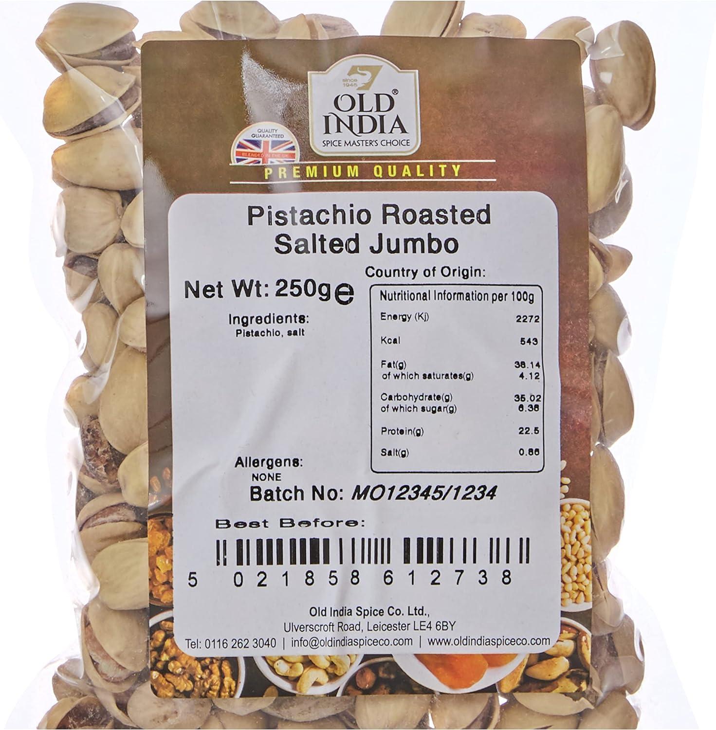 Old India Pistachio Roasted Salted Jumbo 250g Roasted Salted 250g | Buy Now with Express ...