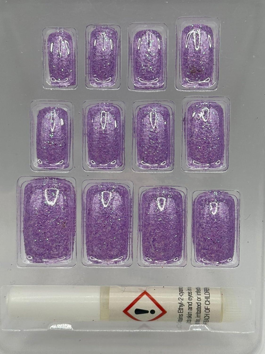 glitter false nails (Purple) | Buy Now with Express International ...