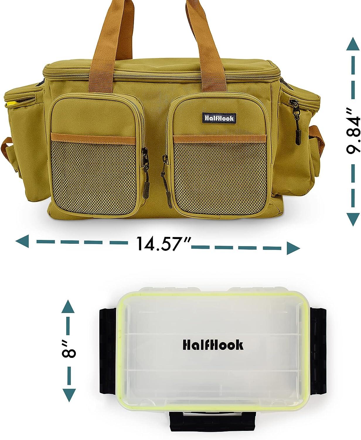 Halfhook Waterproof Nylon Fishing Tackle Bag | Heavy Duty Hardware | 6 ...