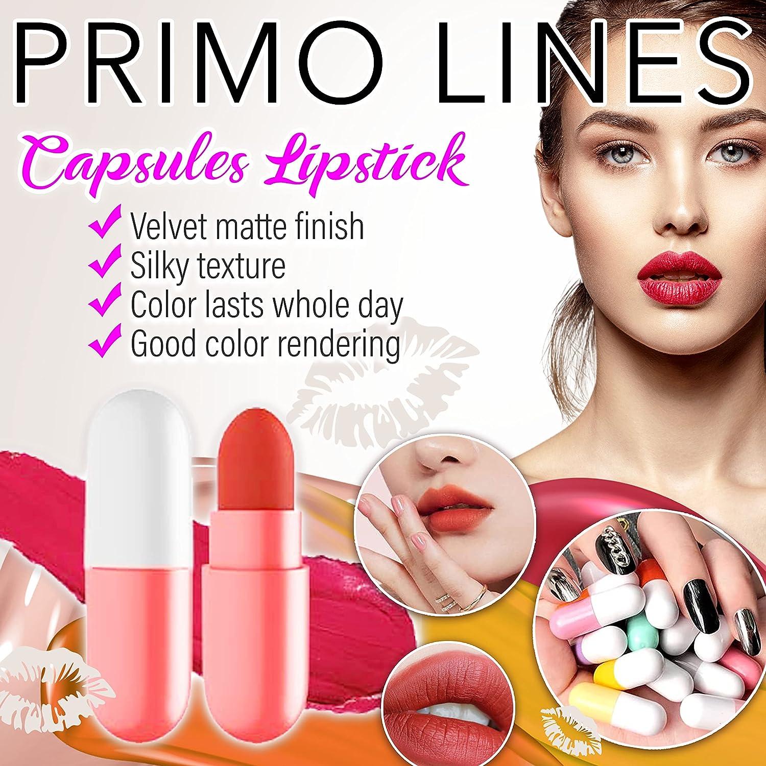 12 Pill Lipstick Set with Mini Red Leather Bag Keychain - Velvet Matte ...