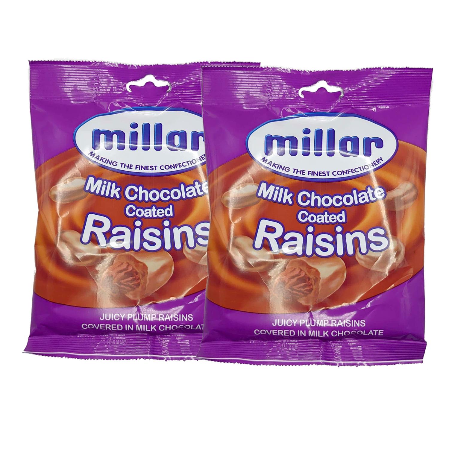 2 Pack Of Millar Milk Chocolate Coated Raisins | Buy Now with Express ...