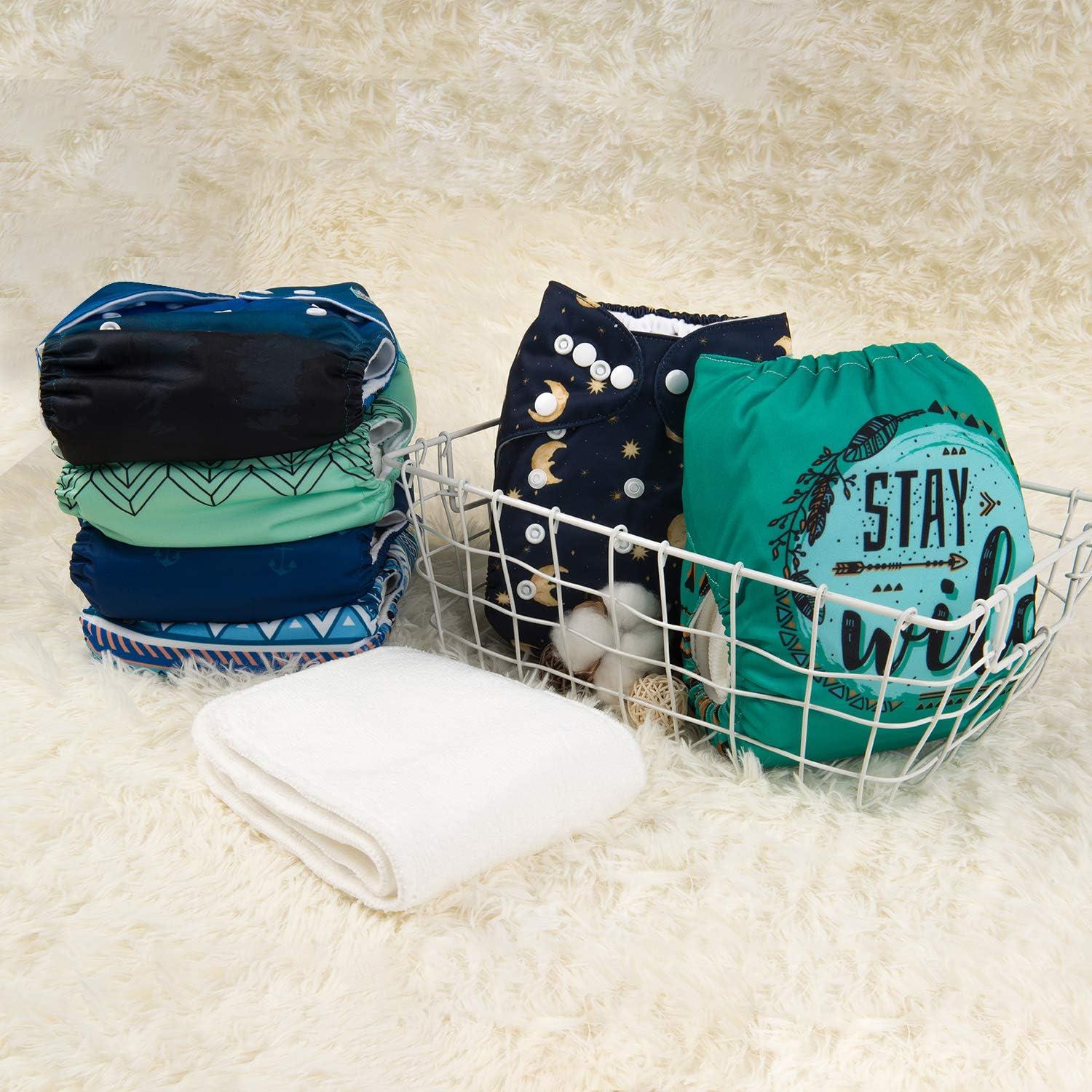 Alva Baby Reusable Washable Diapers - 6 Diapers & 12 Liners | Eco ...