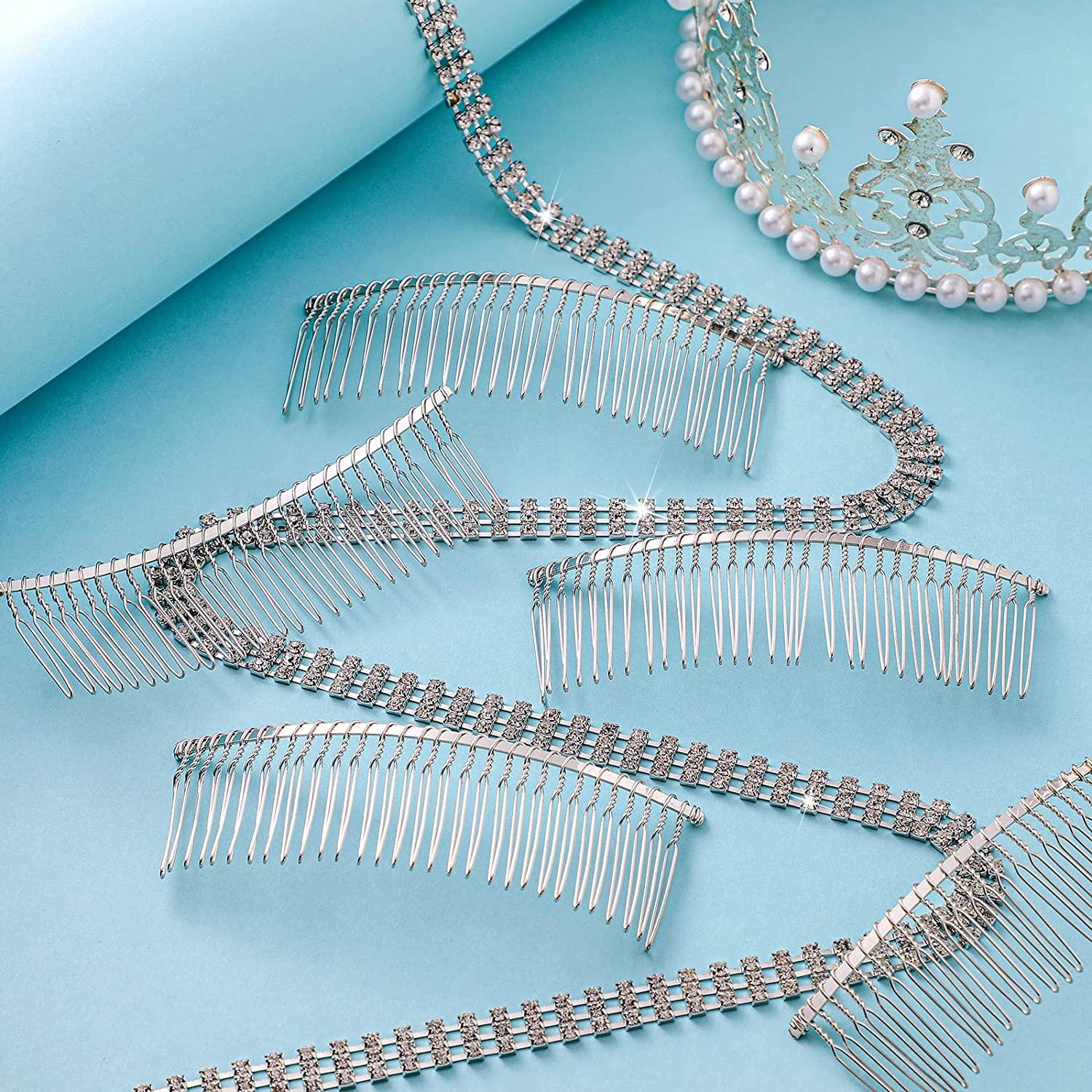 5-Piece Metal Wire Hair Comb Set for Bridal Wedding Veil - 30 Teeth ...