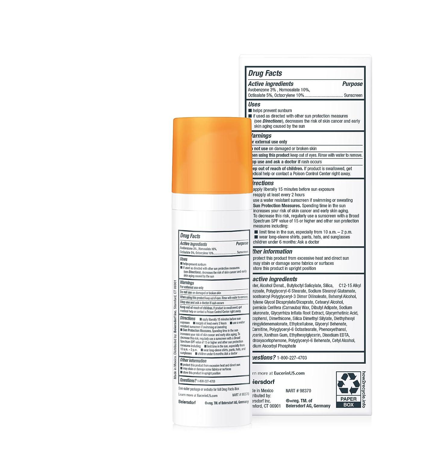 Eucerin Sun Age Defense SPF 50 Face Sunscreen Lotion with Hyaluronic ...