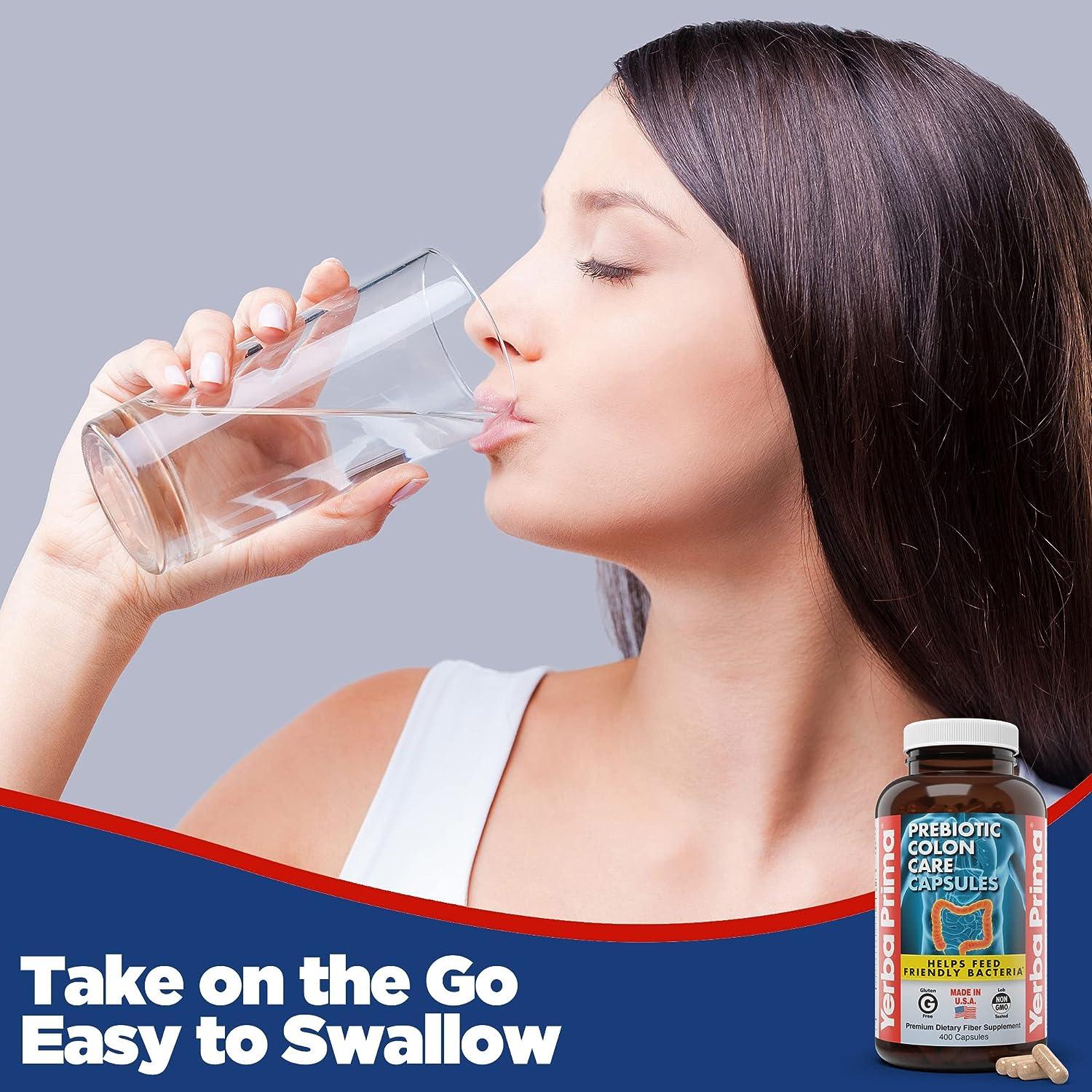 Yerba Prima Prebiotic Colon Care Capsules - 400 Caps - Fiber & FOS ...