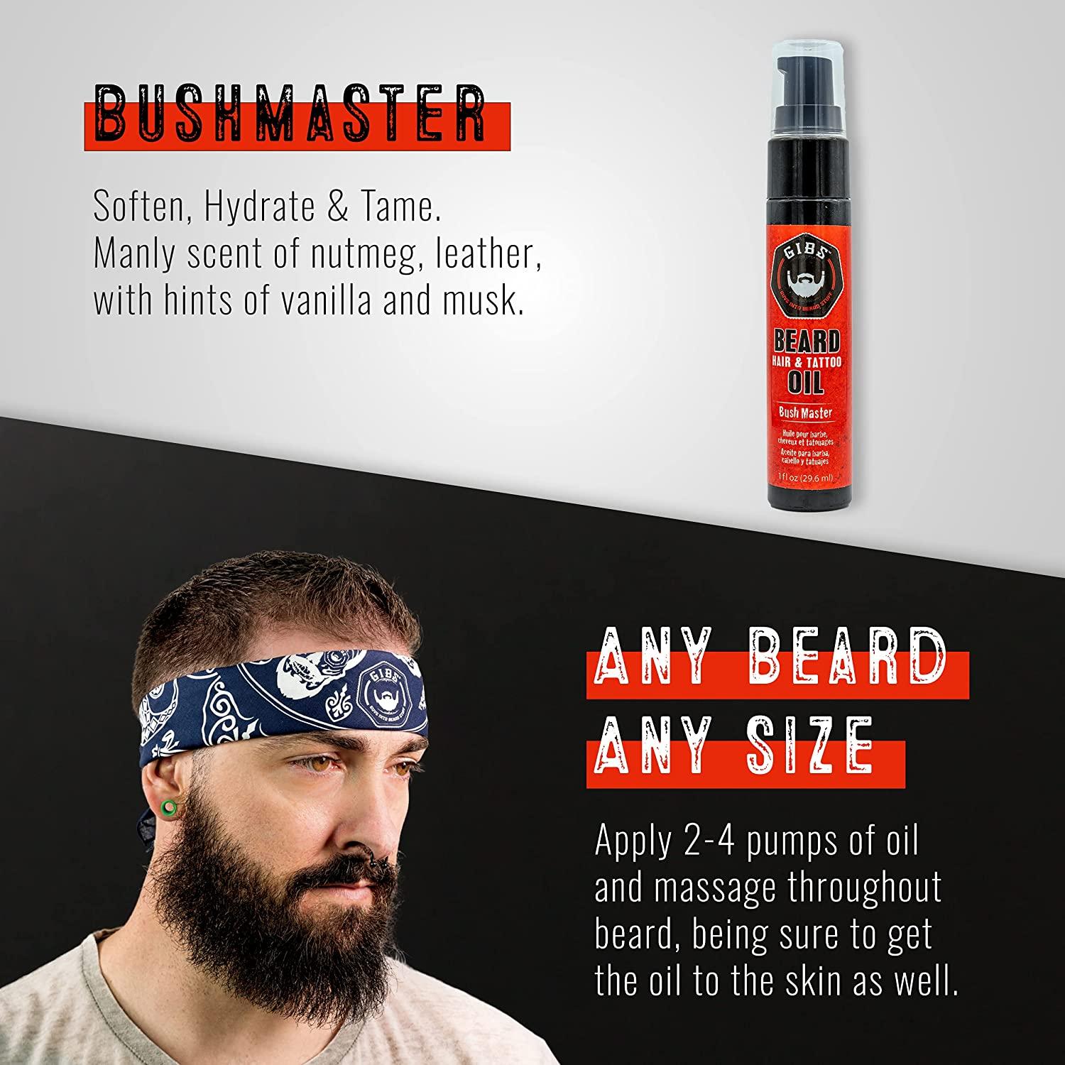 GIBS Beard Hair & Tattoo Oil - Softens & Strengthens Beard Growth ...