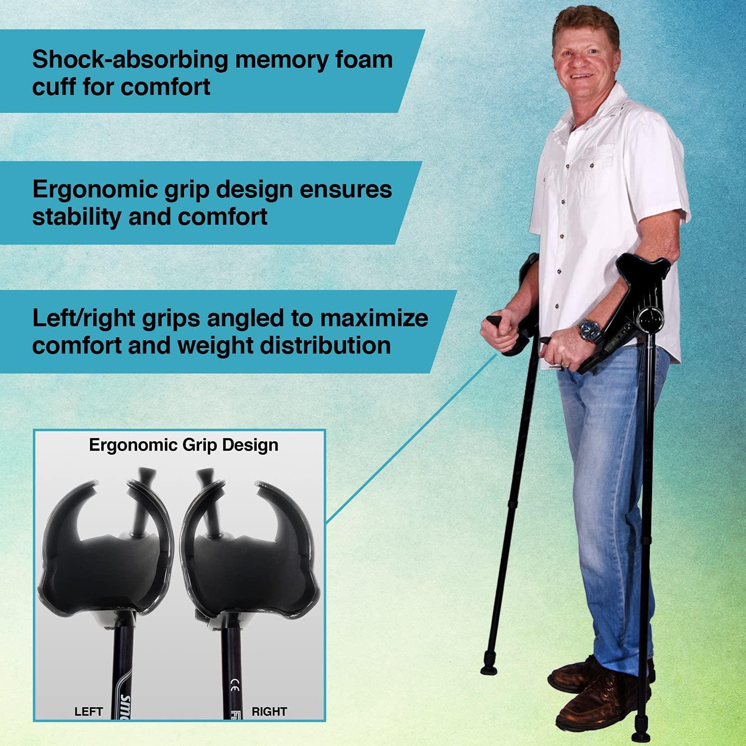 smartCRUTCH Ergonomic Custom Forearm Crutches for Adults - Adjustable ...