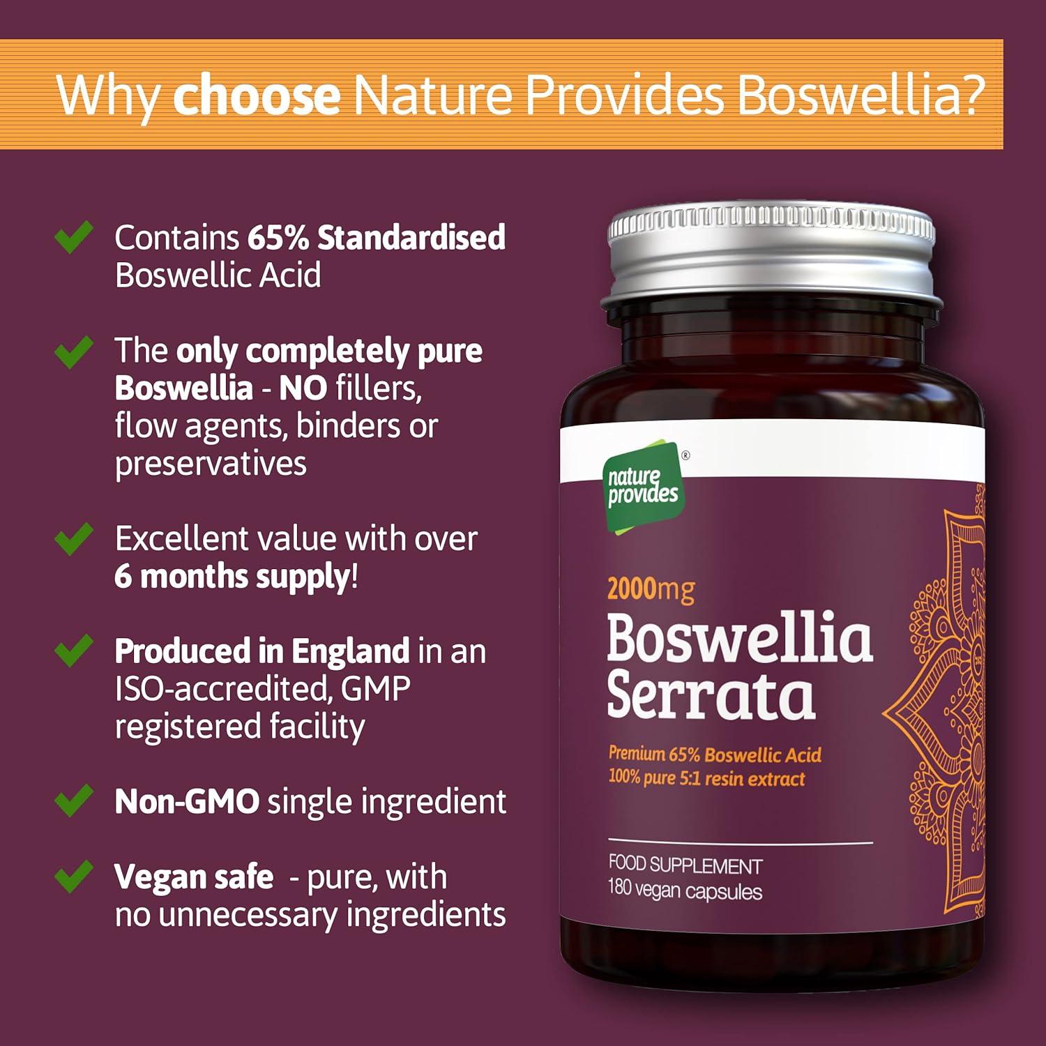 PURE Boswellia Serrata Capsules 2000mg Extract | 180 Vegan Capsules - 6 ...