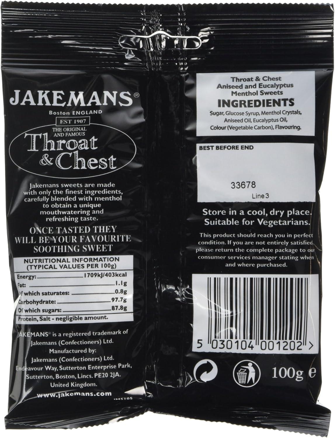 Jakemans Throat & Chest Soothing Menthol Sweets 100g | Buy Now with ...