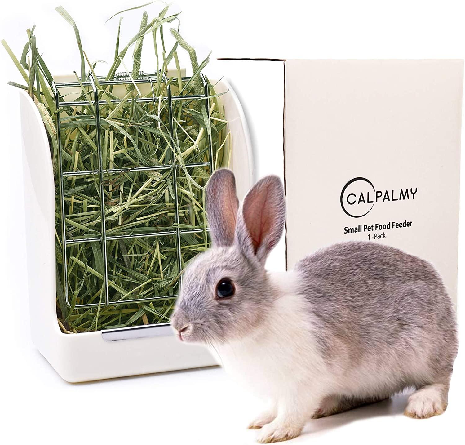 CalPalmy Hay Feeder for Rabbits, Guinea Pigs, Chinchillas - Reduce ...