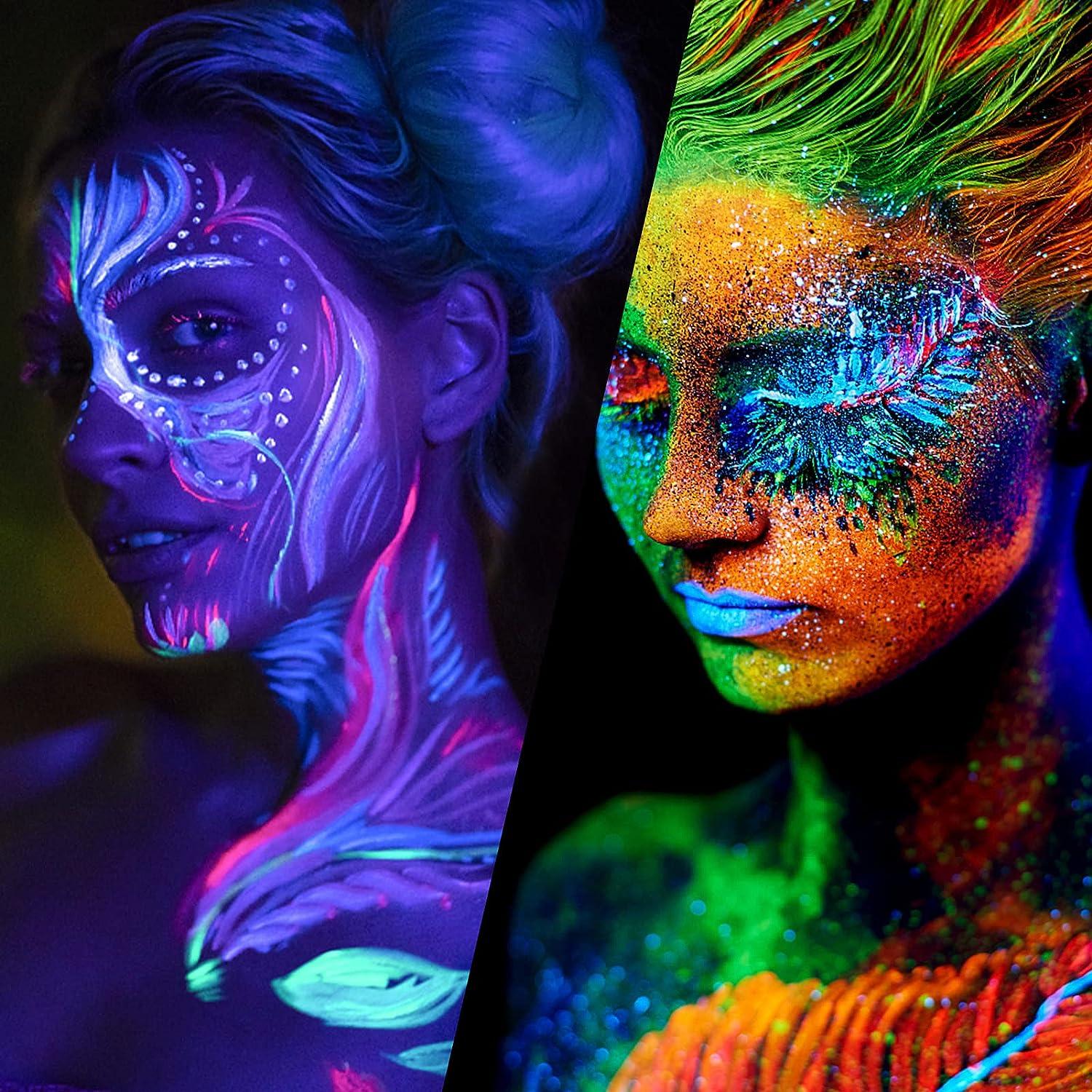 24 Colors Neon Eyeshadow Palette - Glow in the Dark Matte and Glitter ...