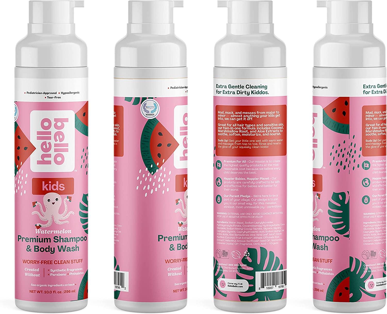 Hello Bello Watermelon Shampoo & Body Wash - Tear-Free Hypoallergenic ...