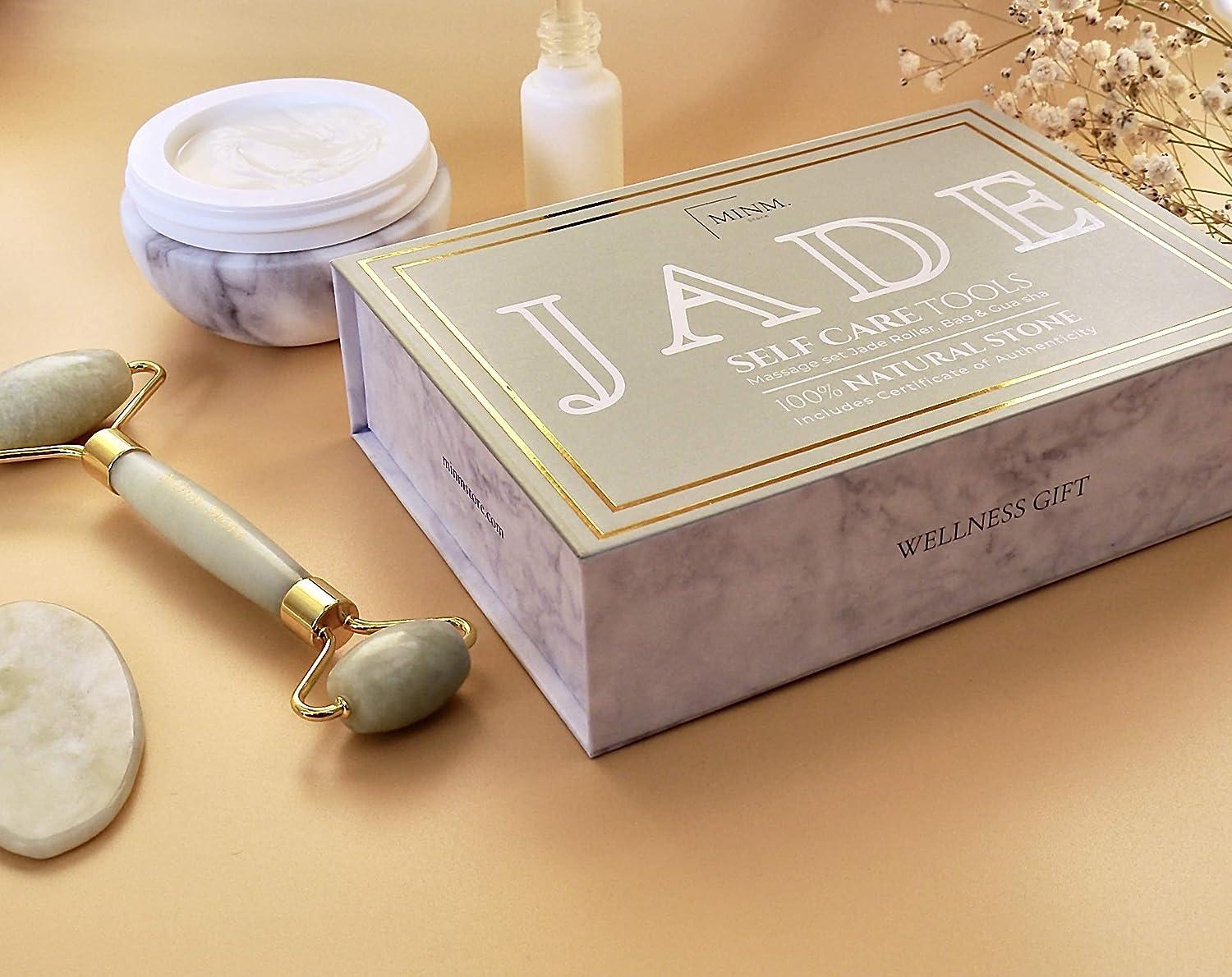 Rose Quartz Jade Roller and Gua Sha Kit | 100% Natural | Face Massage ...