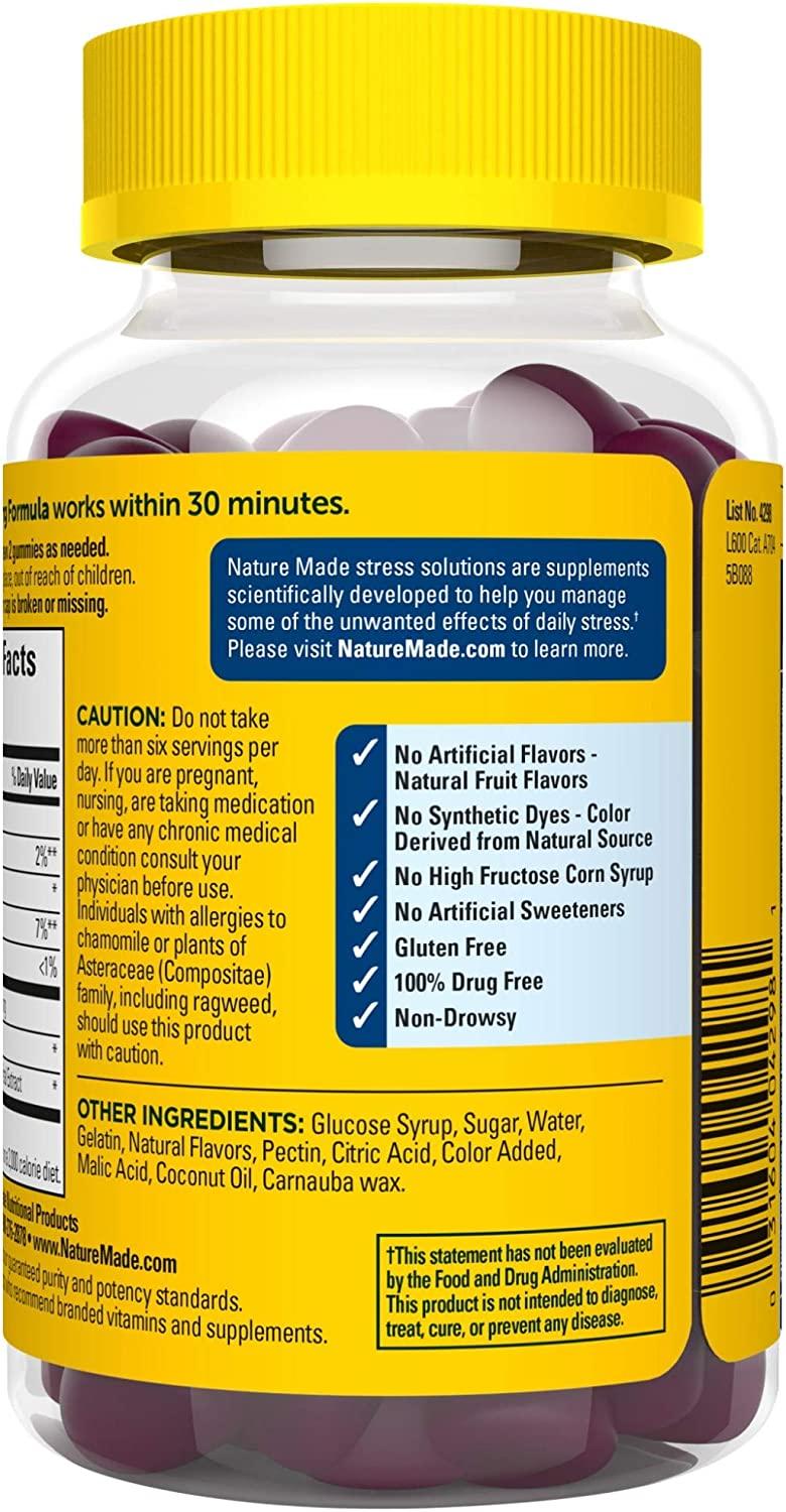 Nature Made Stress Relief Gummies with L-Theanine and Chamomile - 40 ...
