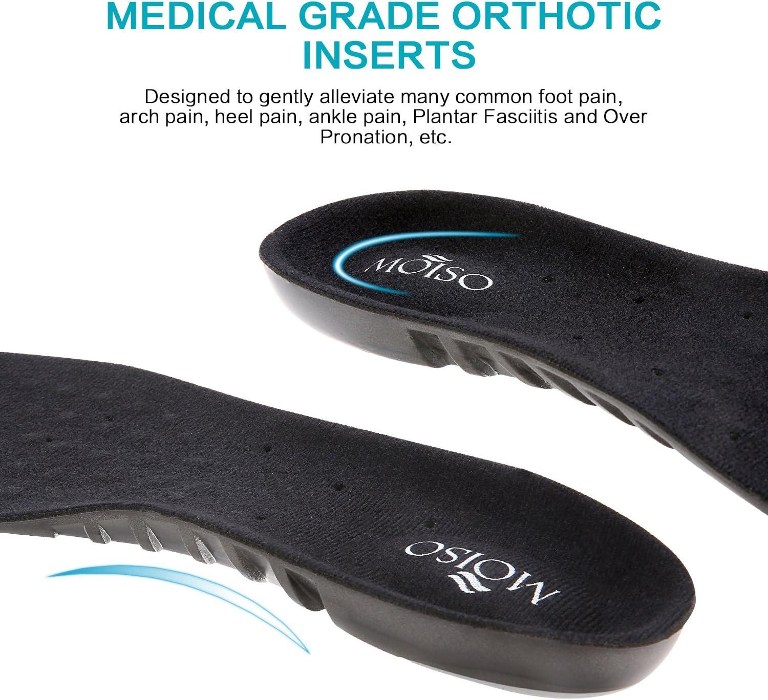 MOISO Memory Foam Orthotic Insoles for Plantar Fasciitis with Arch ...