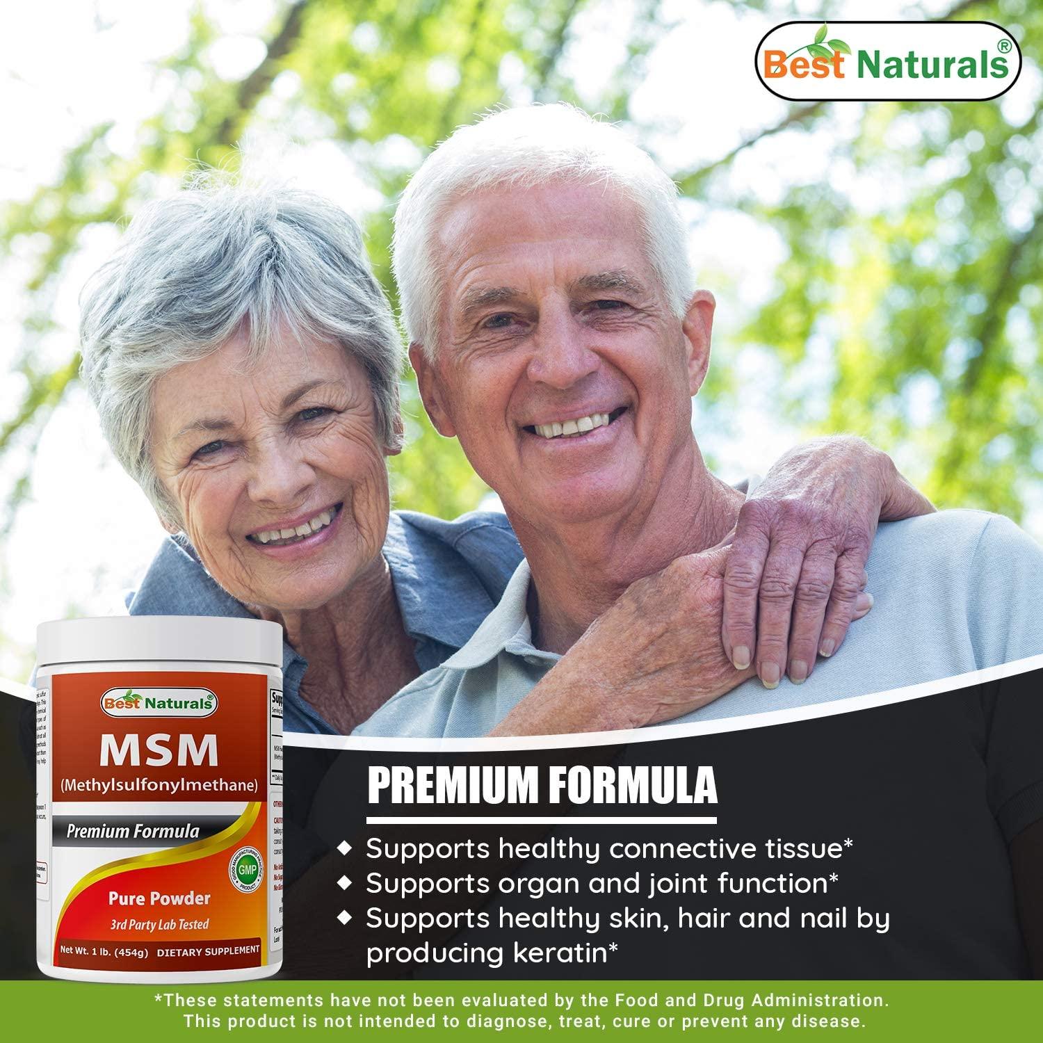 Best Naturals 100% Pure MSM Powder - 1lb | Natural Sulfur Supplement