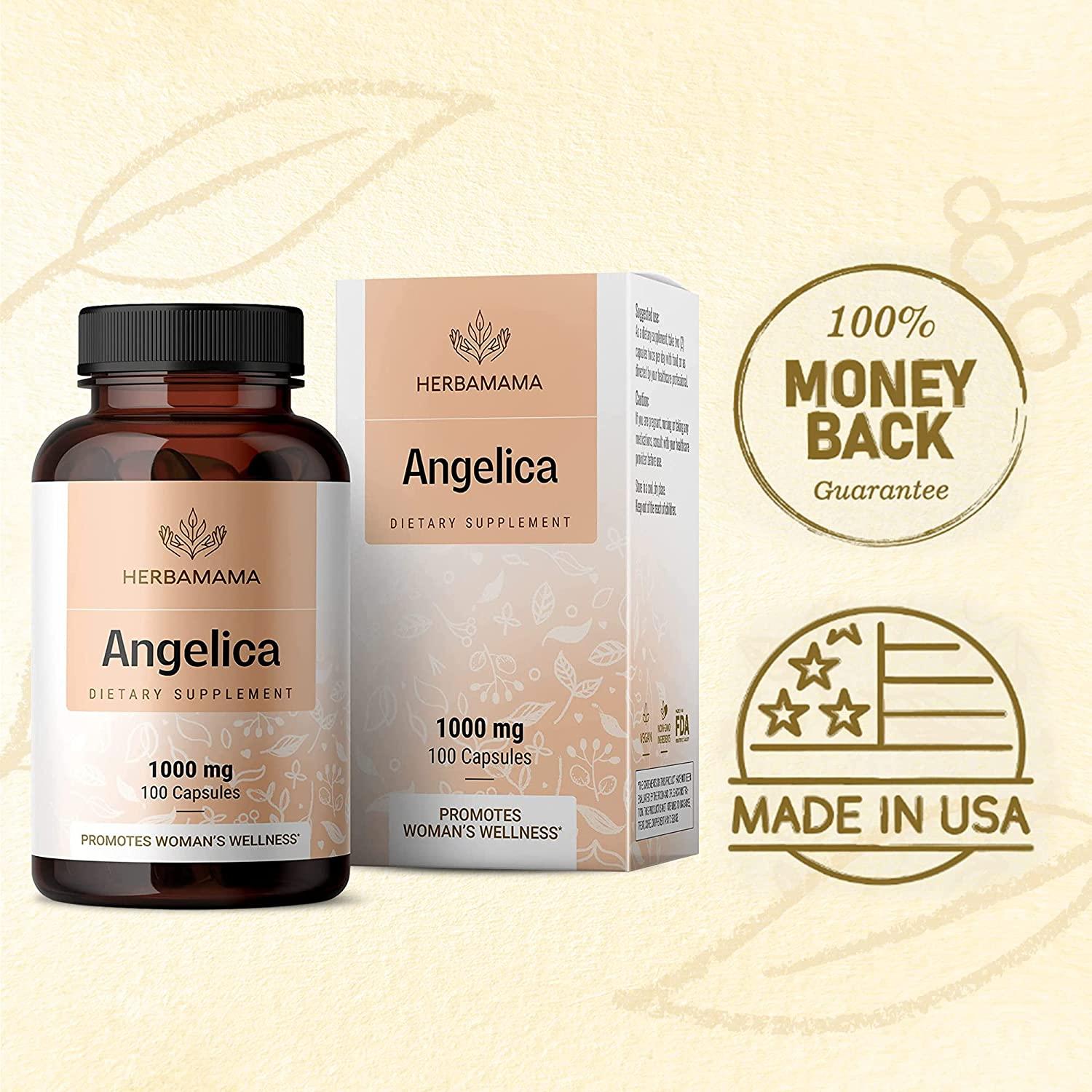 HERBAMAMA Angelica Capsules - Digestive Health, Heart & Blood ...