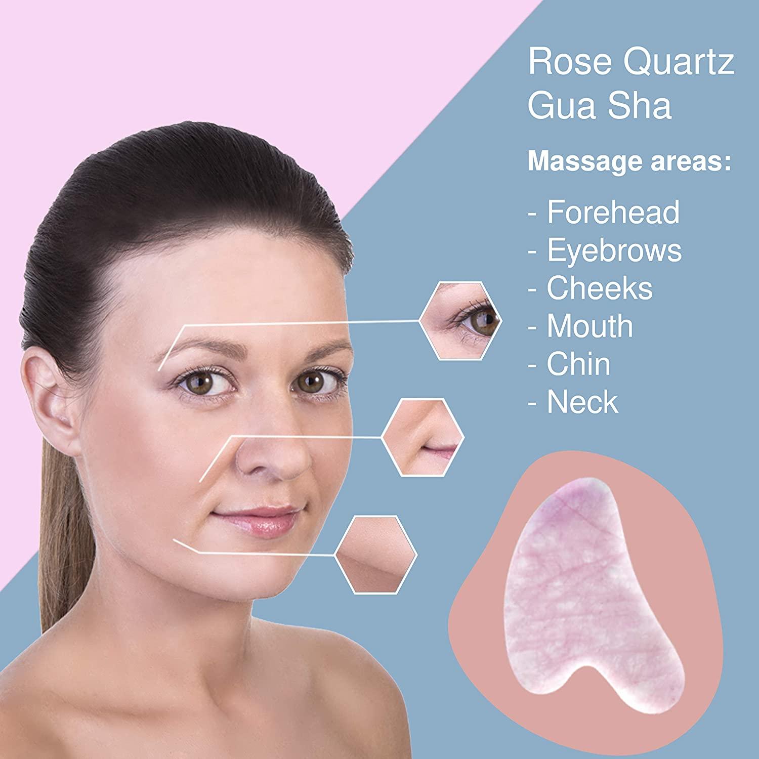Rose Quartz Gua Sha Board - Natural Anti-Aging Scraper Tool by Sandine ...