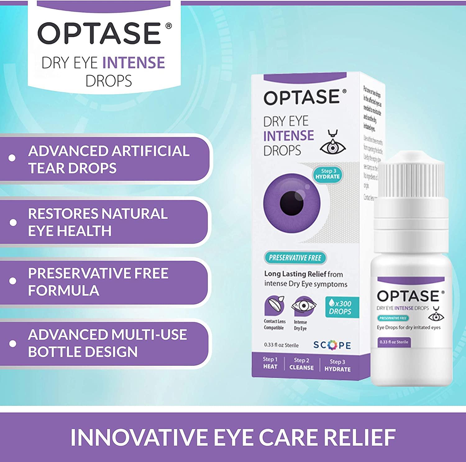OPTASE Dry Eye Intense Drops - Preservative Free Artificial Tears for Severe Dry Eye Relief ...