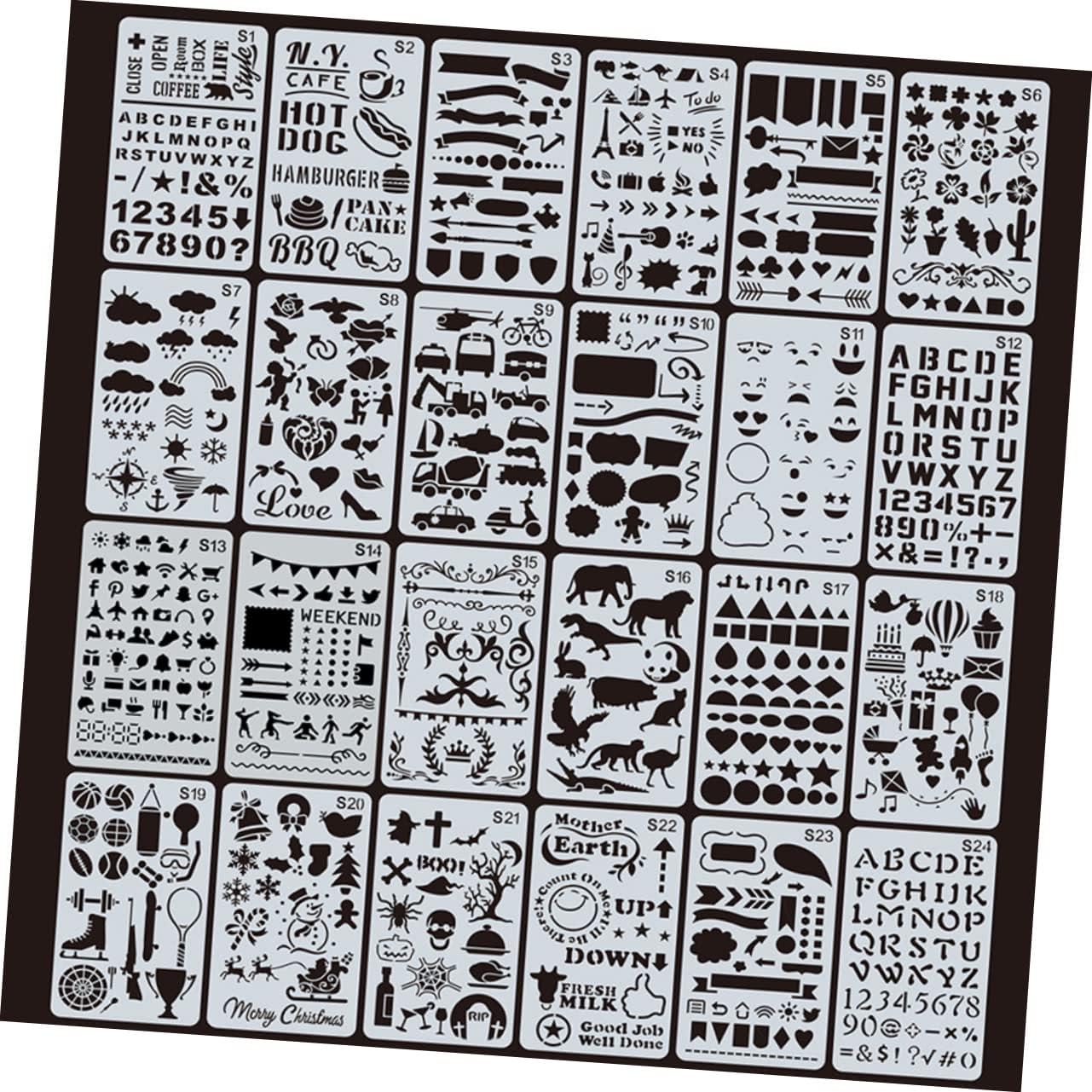 Lurrose Hollow Painting Template 48 Pcs Painting Template Kids Drawing ...