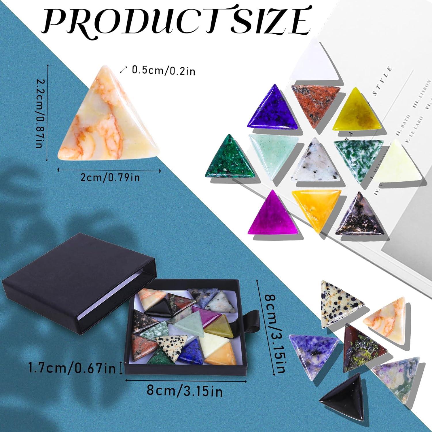 18 Natural Triangular Crystal Healing Stones Set | Aitsite Chakra Gems ...