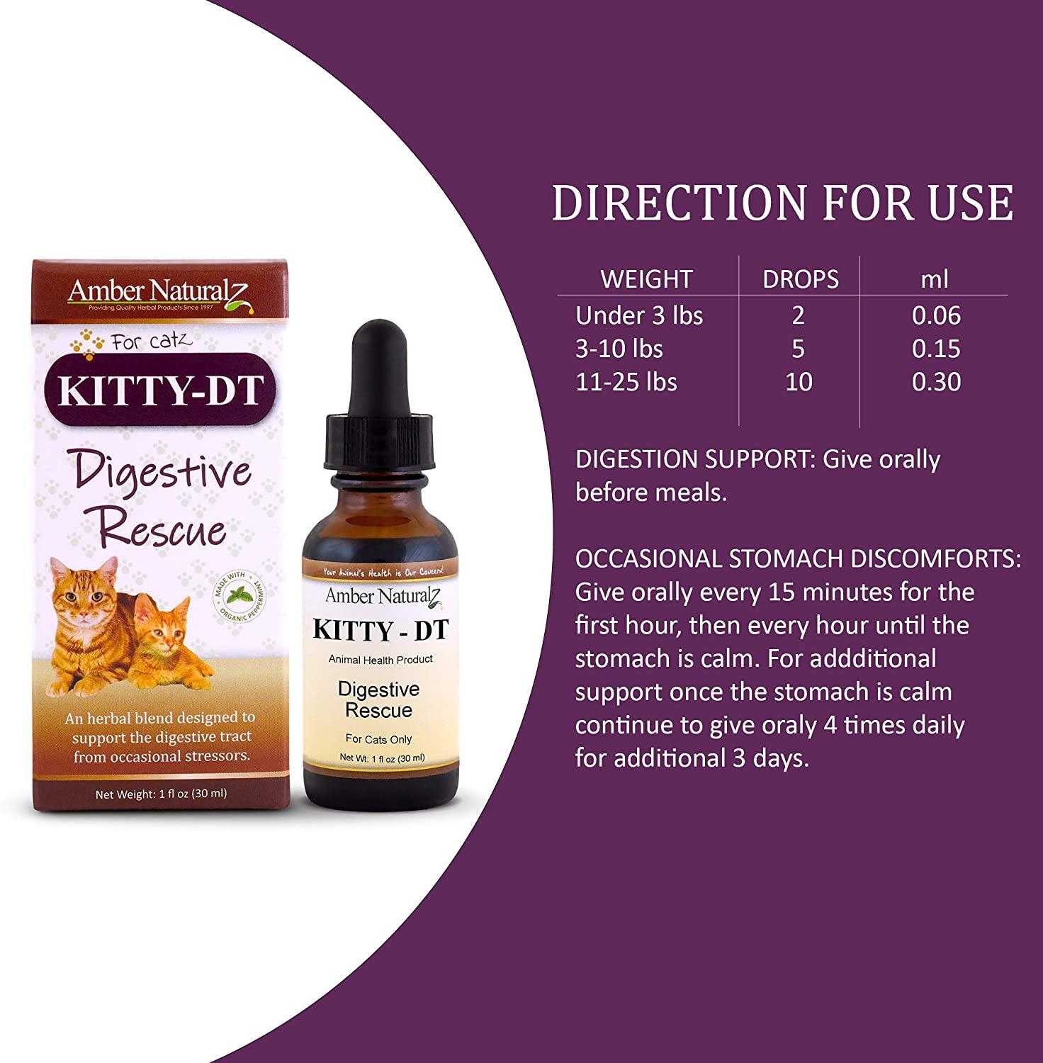 Kitty-DT Botanical: Digestive Support for Felines 1 oz - Natural Pet ...