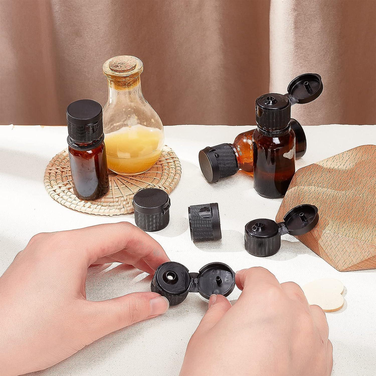 OLYCRAFT 36pcs Black Flip Top Caps - 0.12 inch Orifice Plastic ...