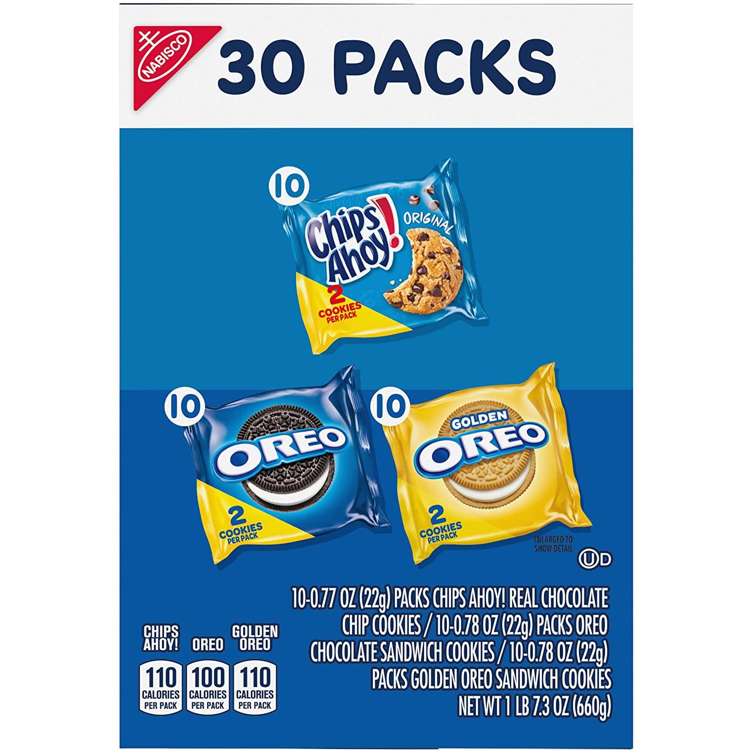 Nabisco Sweet Treats Variety Pack - OREO, OREO Golden, CHIPS AHOY - 30 ...