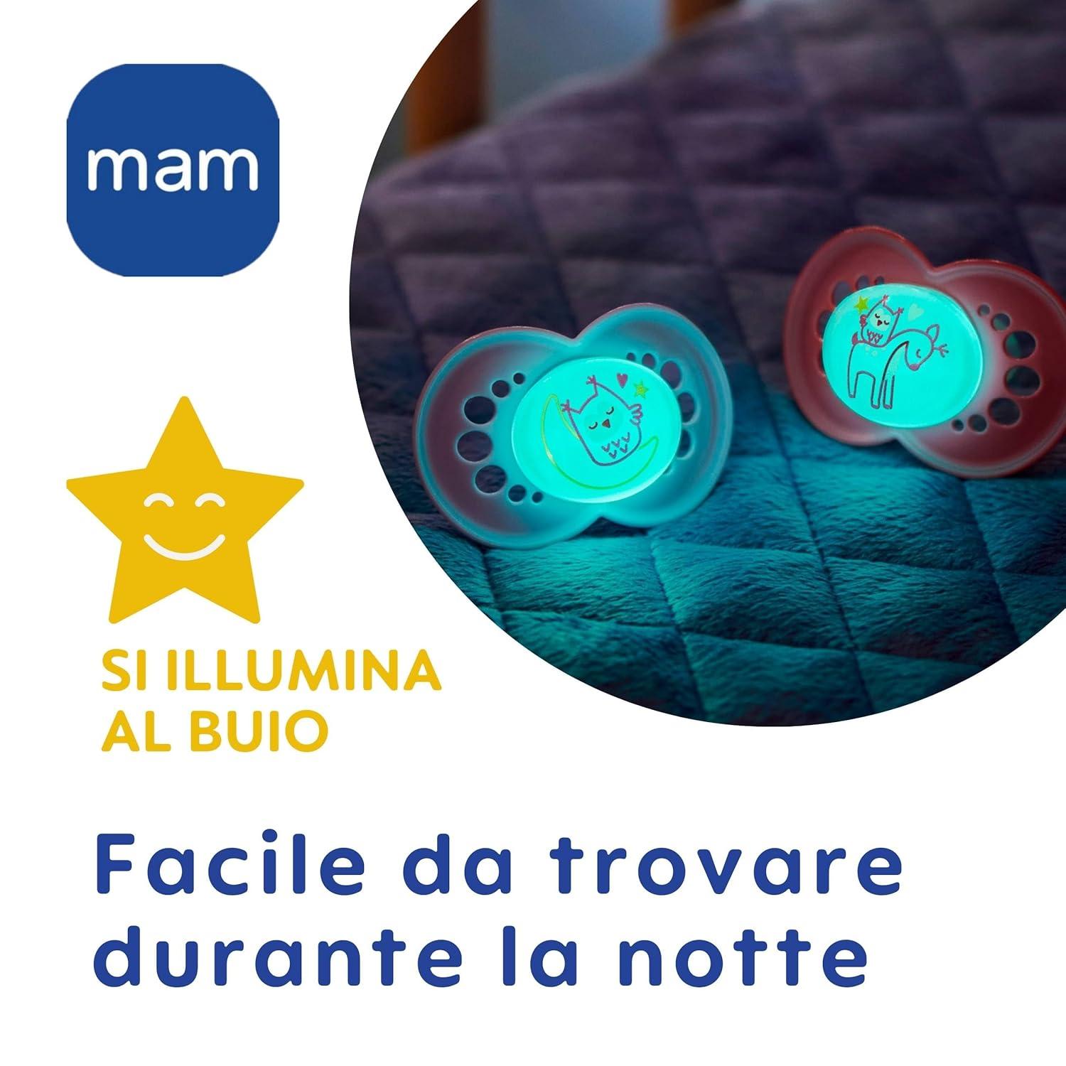 Buy MAM Original Night Pacifiers Set of 2 | Rubber with Box | 6+ Months ...