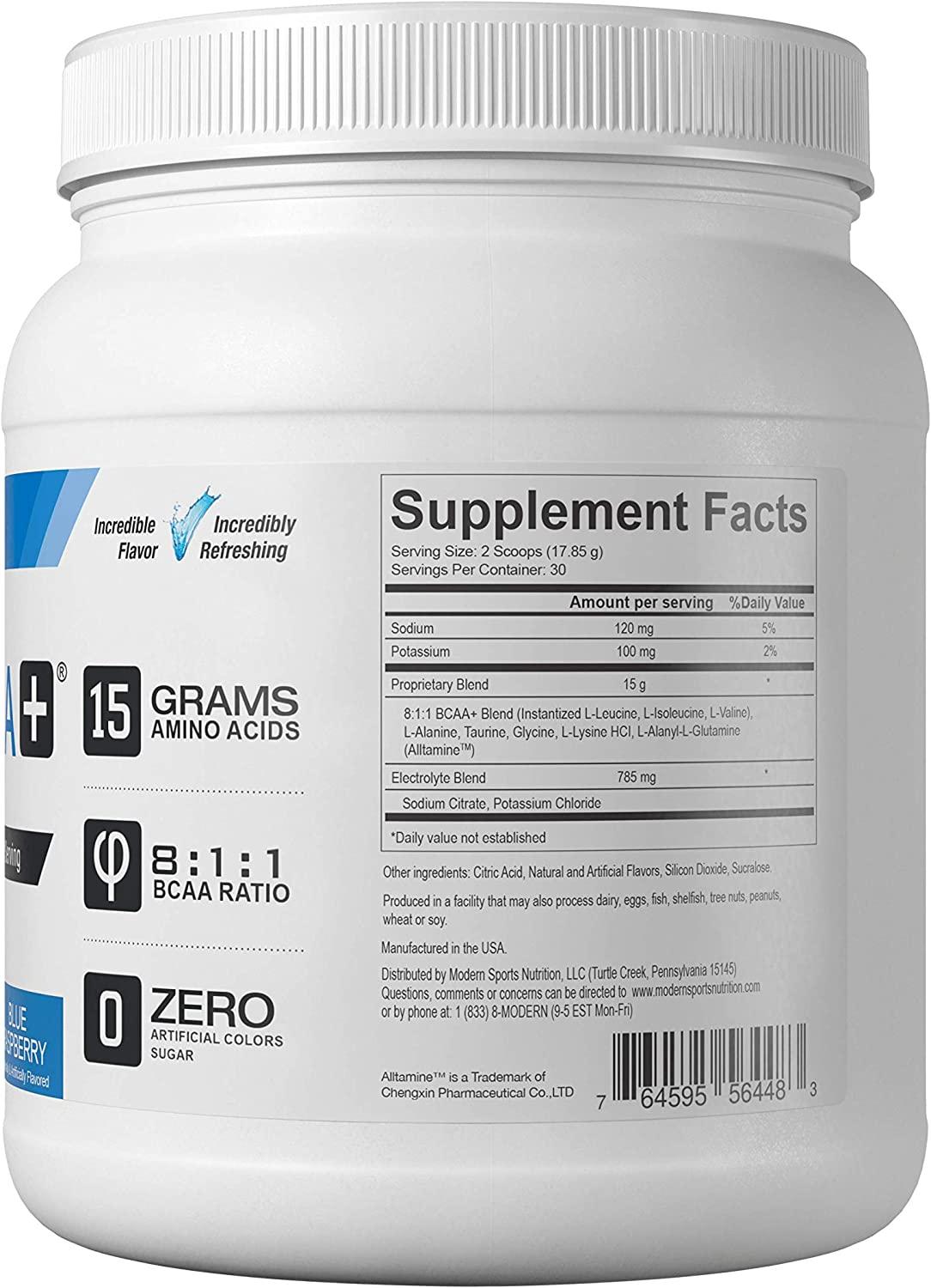Modern BCAA+ Essential & Branched Chain Amino Acid Muscle Recovery ...