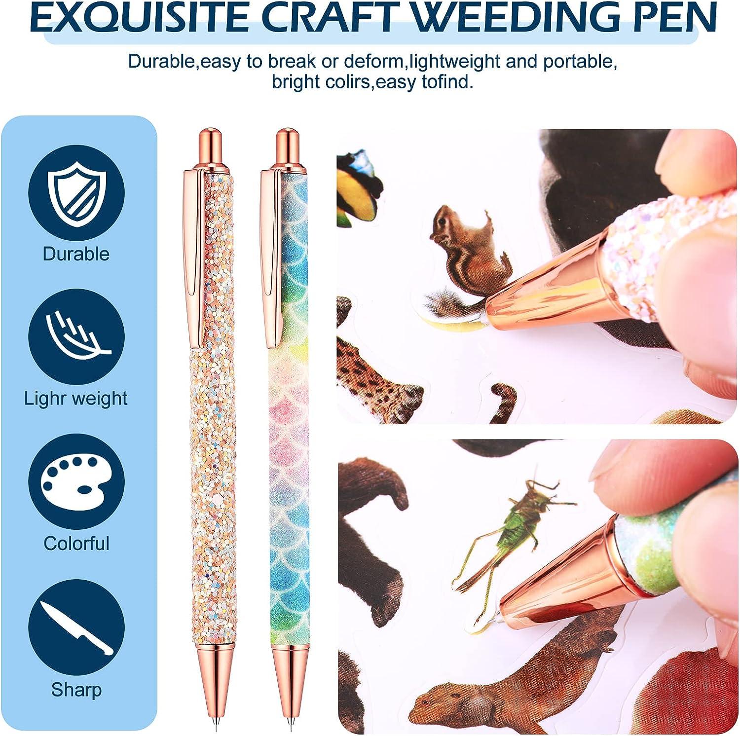 Craft Vinyl Weeding Tools Set - 2pcs Retractable Pin & Glitter Weeding ...
