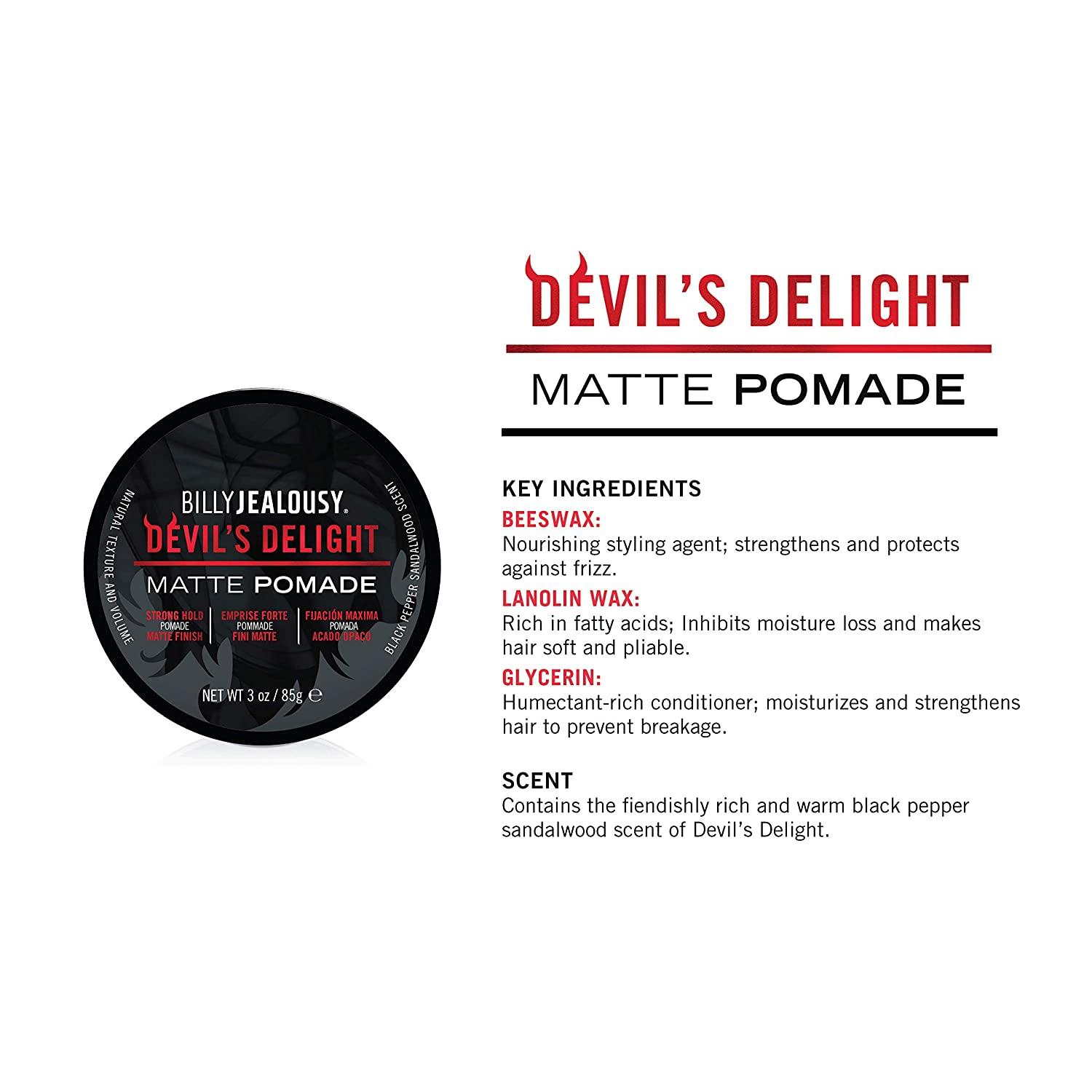 Billy Jealousy Devil's Delight Matte Pomade - Strong Hold Sandalwood ...
