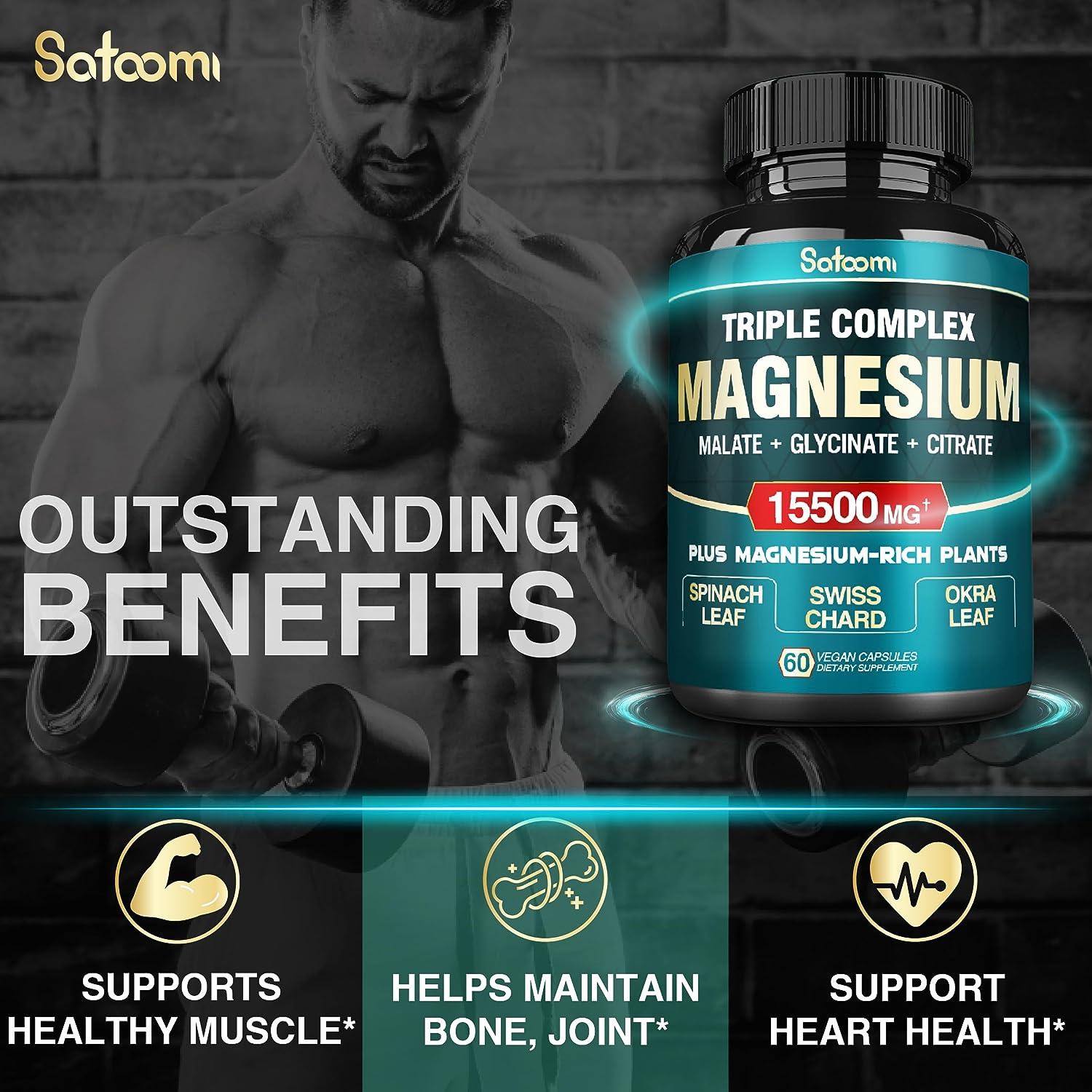 Triple Magnesium Complex Supplement - 15500mg High Concentration with ...
