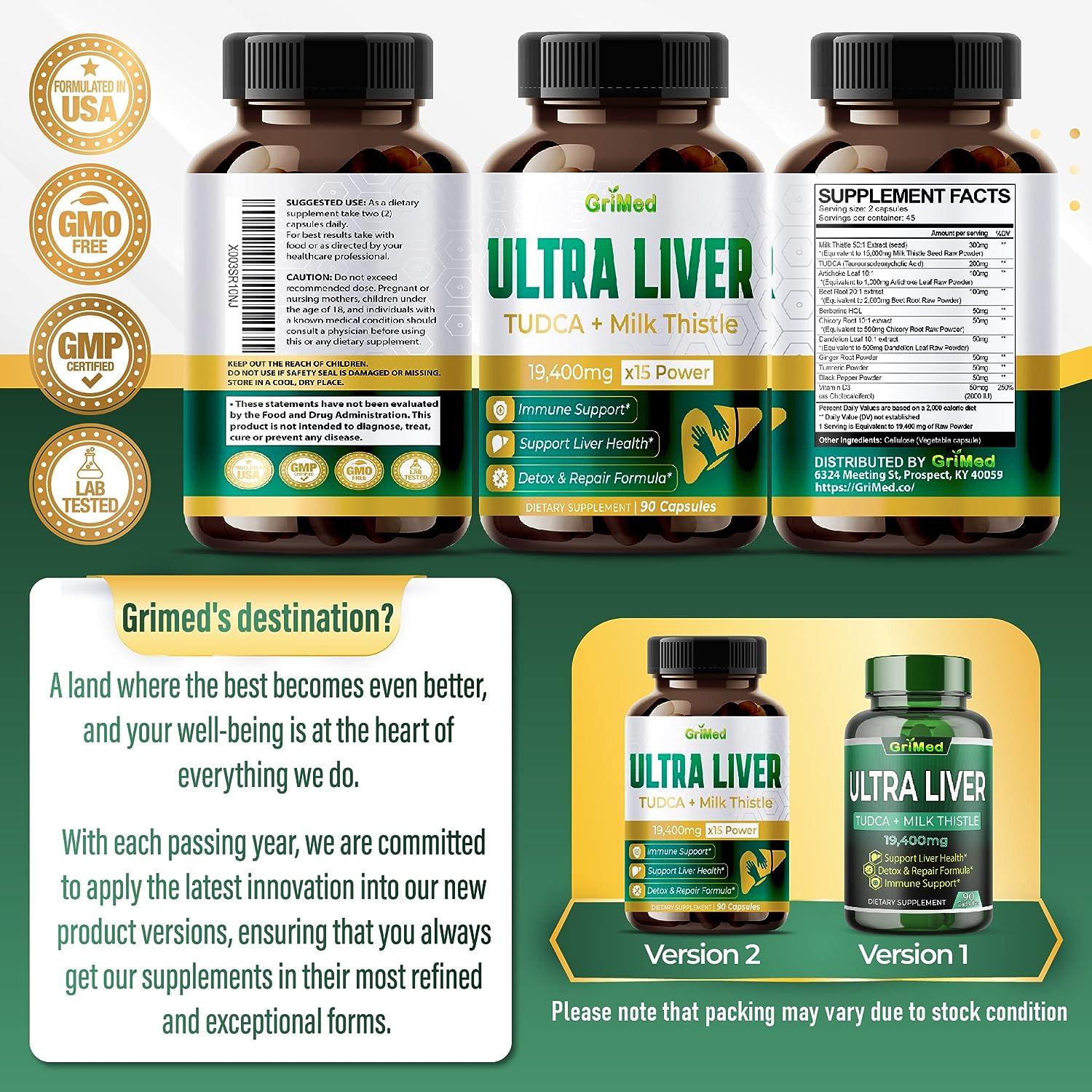 Ultra Liver Support Supplement 19400mg - TUDCA Milk Thistle Blend with ...