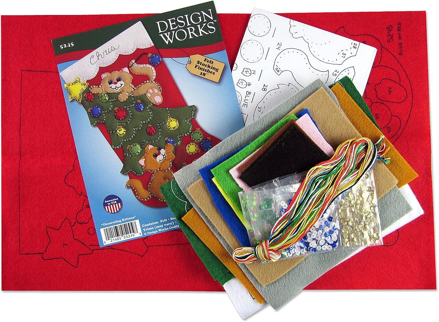 Tobin Decorating Kittens Felt Stocking Kit - Multi | Fun DIY Christmas ...