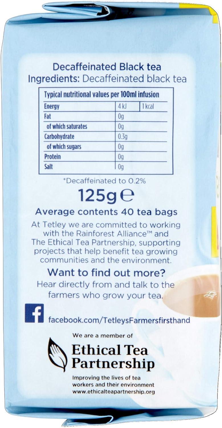 Tetley Original Decaf Tea 160 Teabags - Decaffeinated Black Tea-Pack of ...