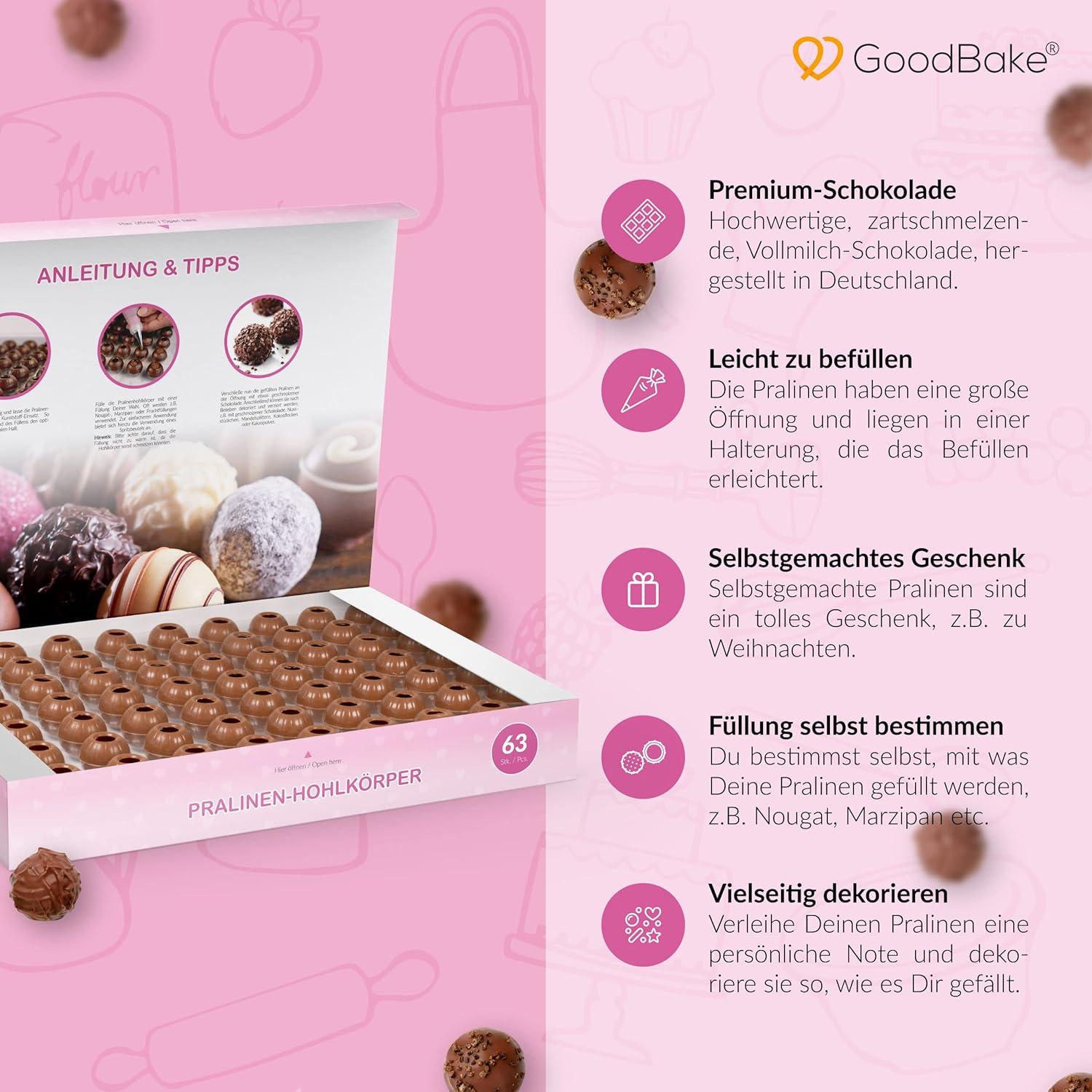 Goodbake Chocolate Hollow Body (63 pcs) - Whole Milk Chocolate Molds ...